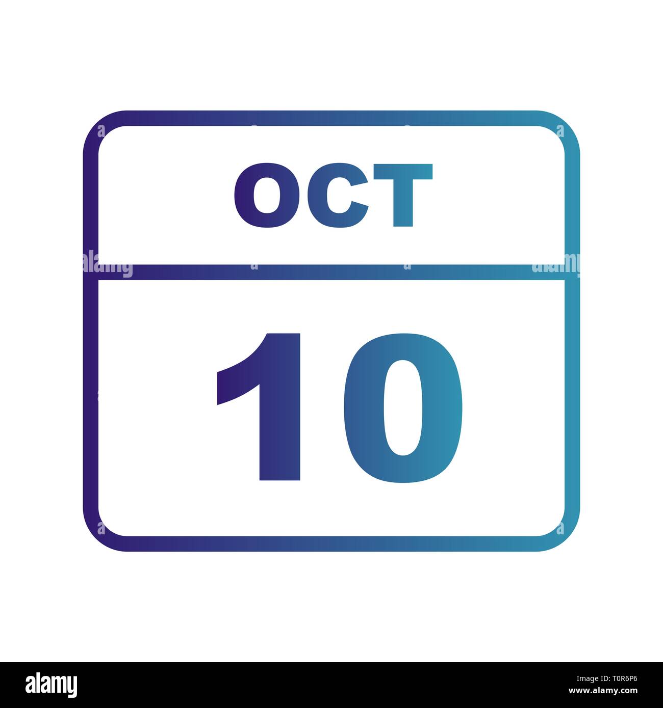 October 10th Date on a Single Day Calendar Stock Photo - Alamy