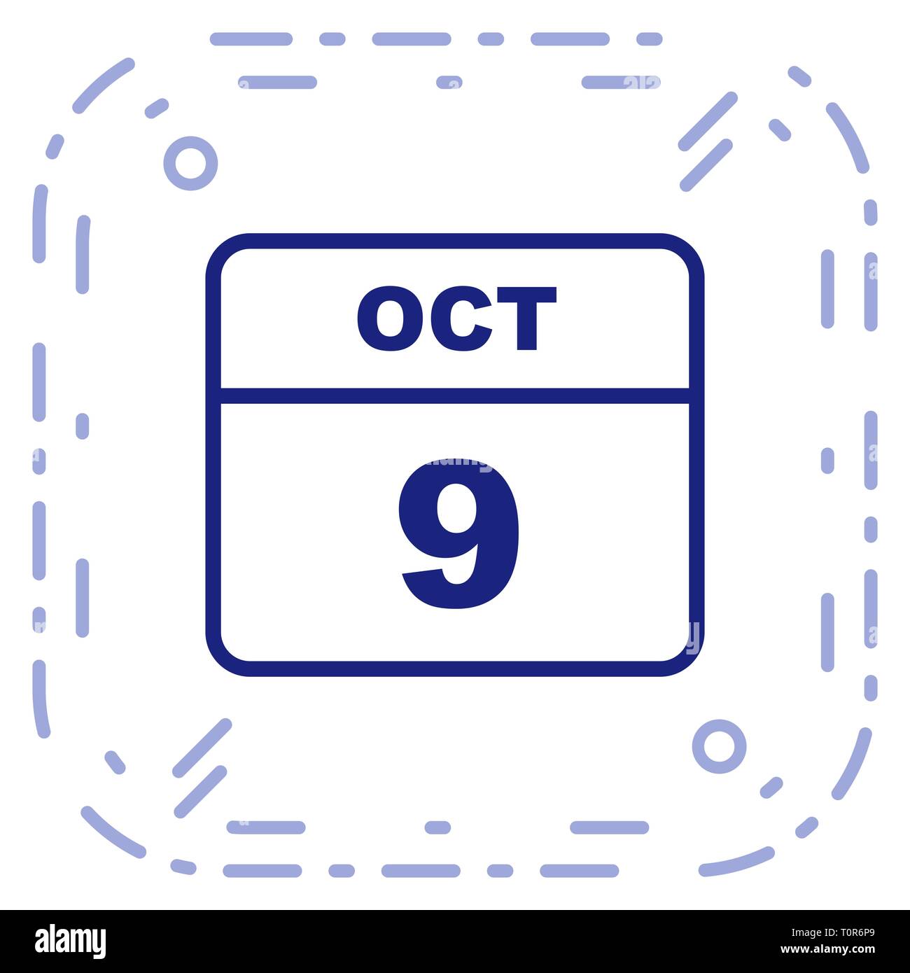 October 9th Date on a Single Day Calendar Stock Photo - Alamy