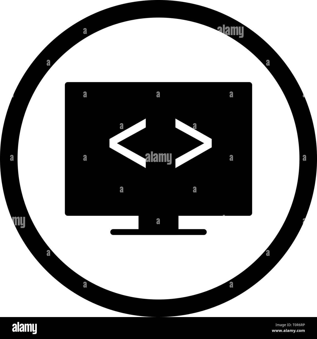 Illustration code optimization icon Black and White Stock Photos ...