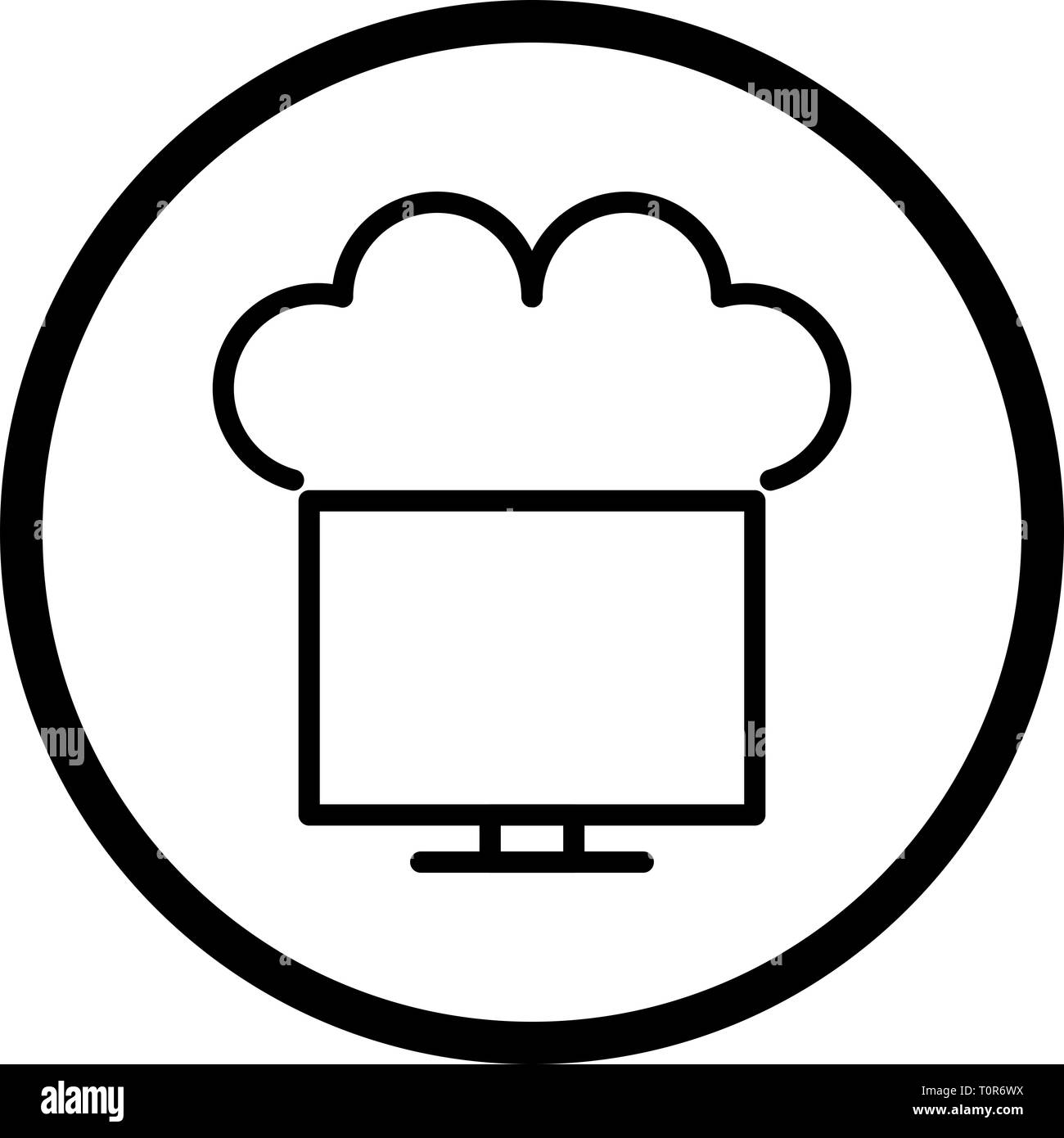 Illustration Connected to Cloud Icon Stock Photo - Alamy