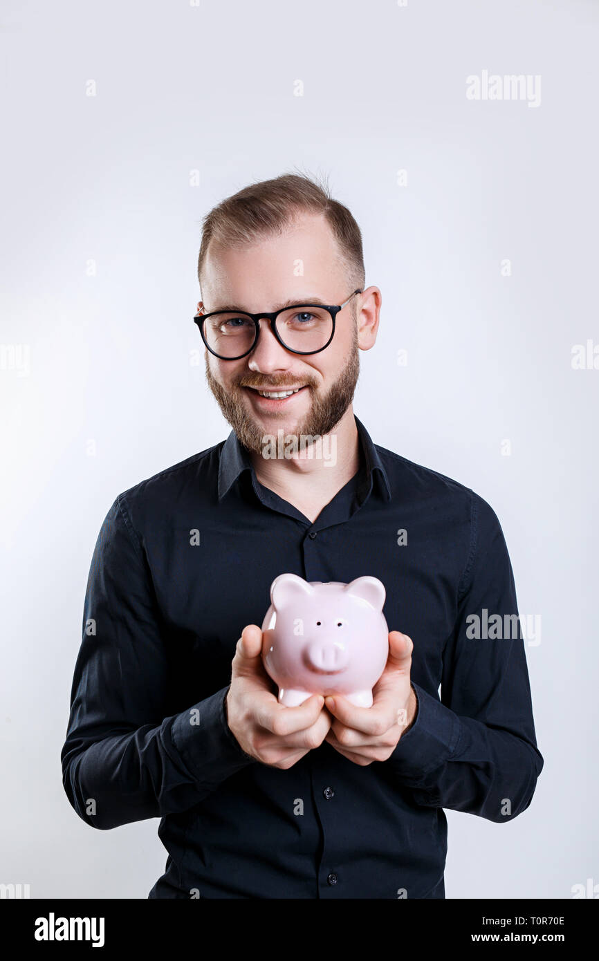 Pig bank man hi-res stock photography and images - Alamy