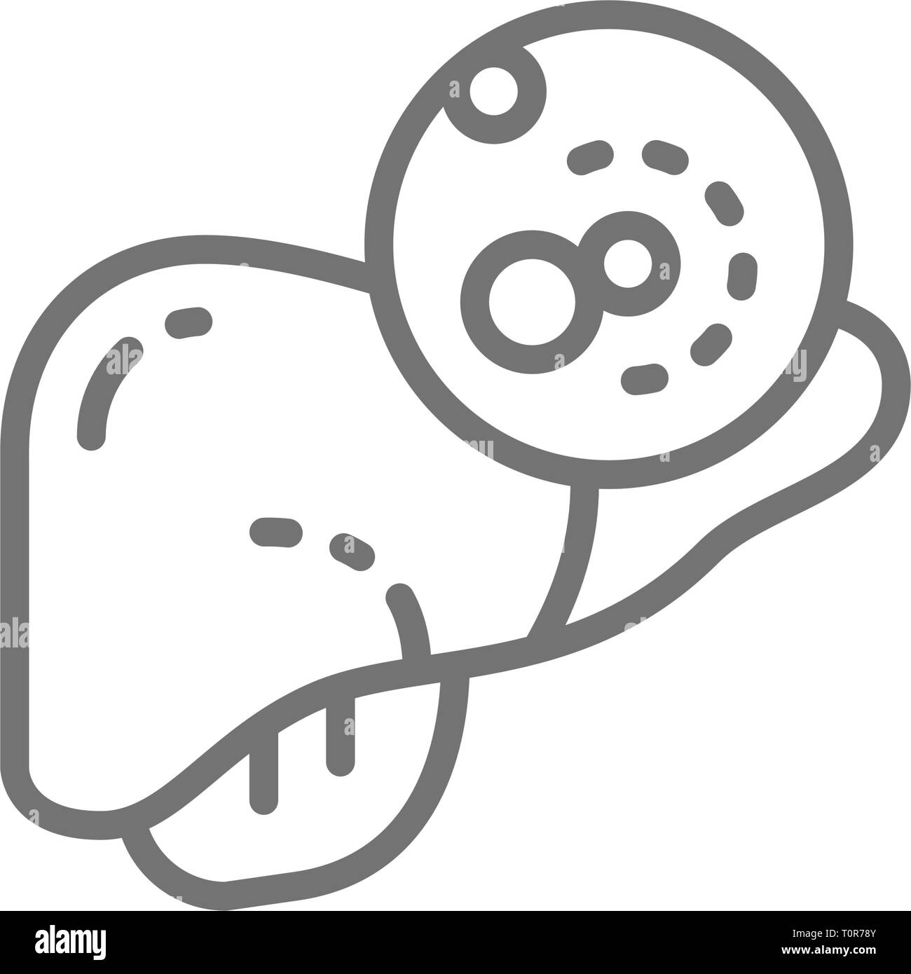 Liver cancer, malignant tumor, oncology line icon Stock Vector Image ...