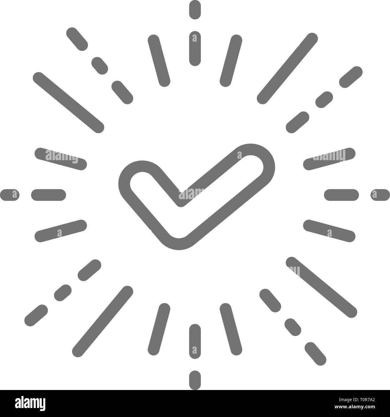 Checkmark, yes, tick, verified, approved line icon Stock Vector Image ...