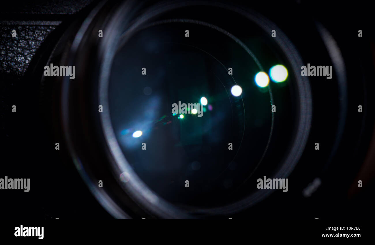 The diaphragm of a camera lens aperture. Selective focus with shallow ...