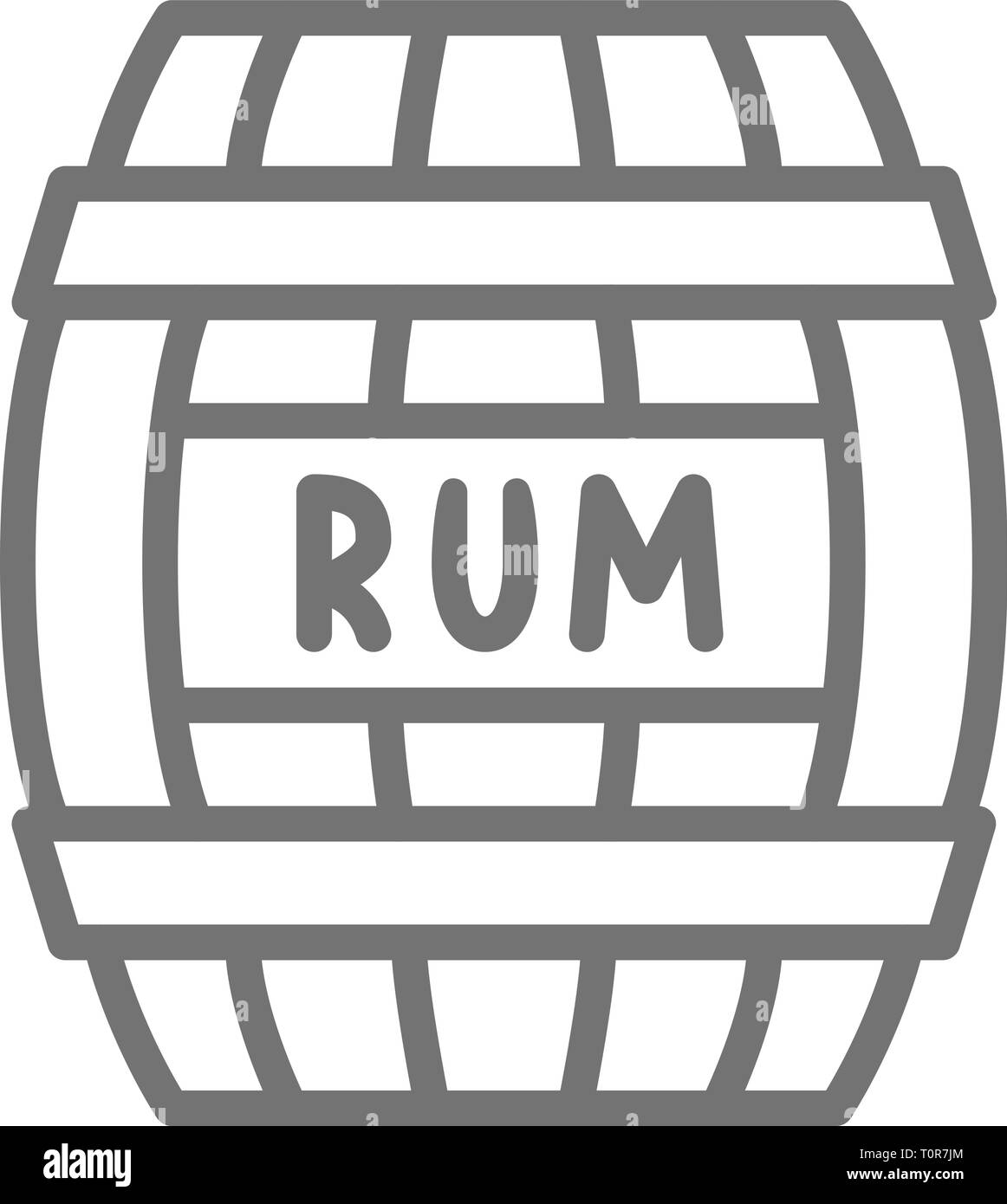 Barrel of rum, alcohol, drink container, wooden keg line icon Stock ...