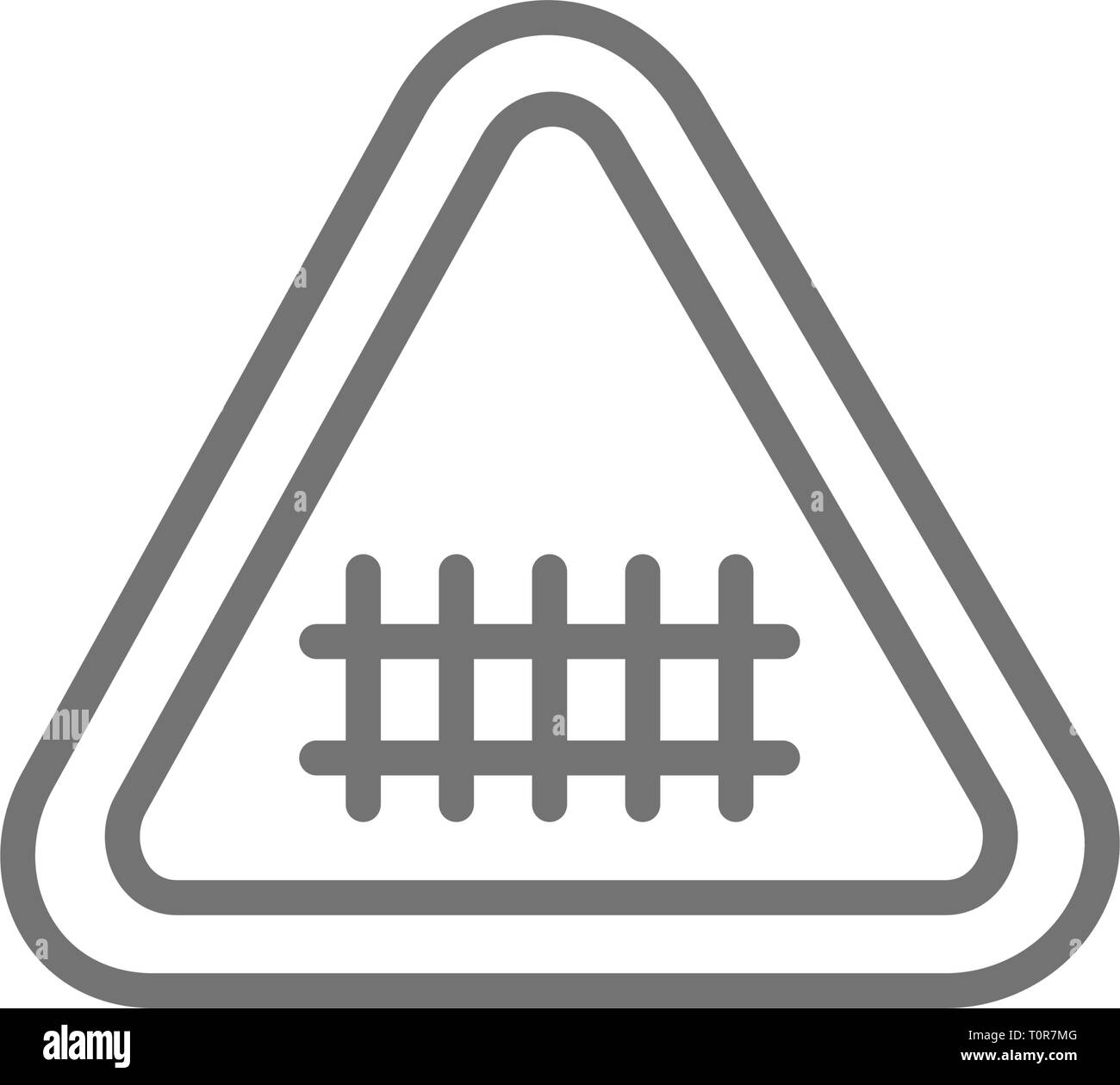 Train tracks warning rail Stock Vector Images - Alamy