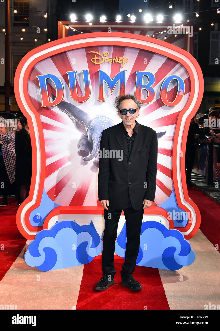 Tim Burton attending the European premiere of Dumbo held at Curzon ...