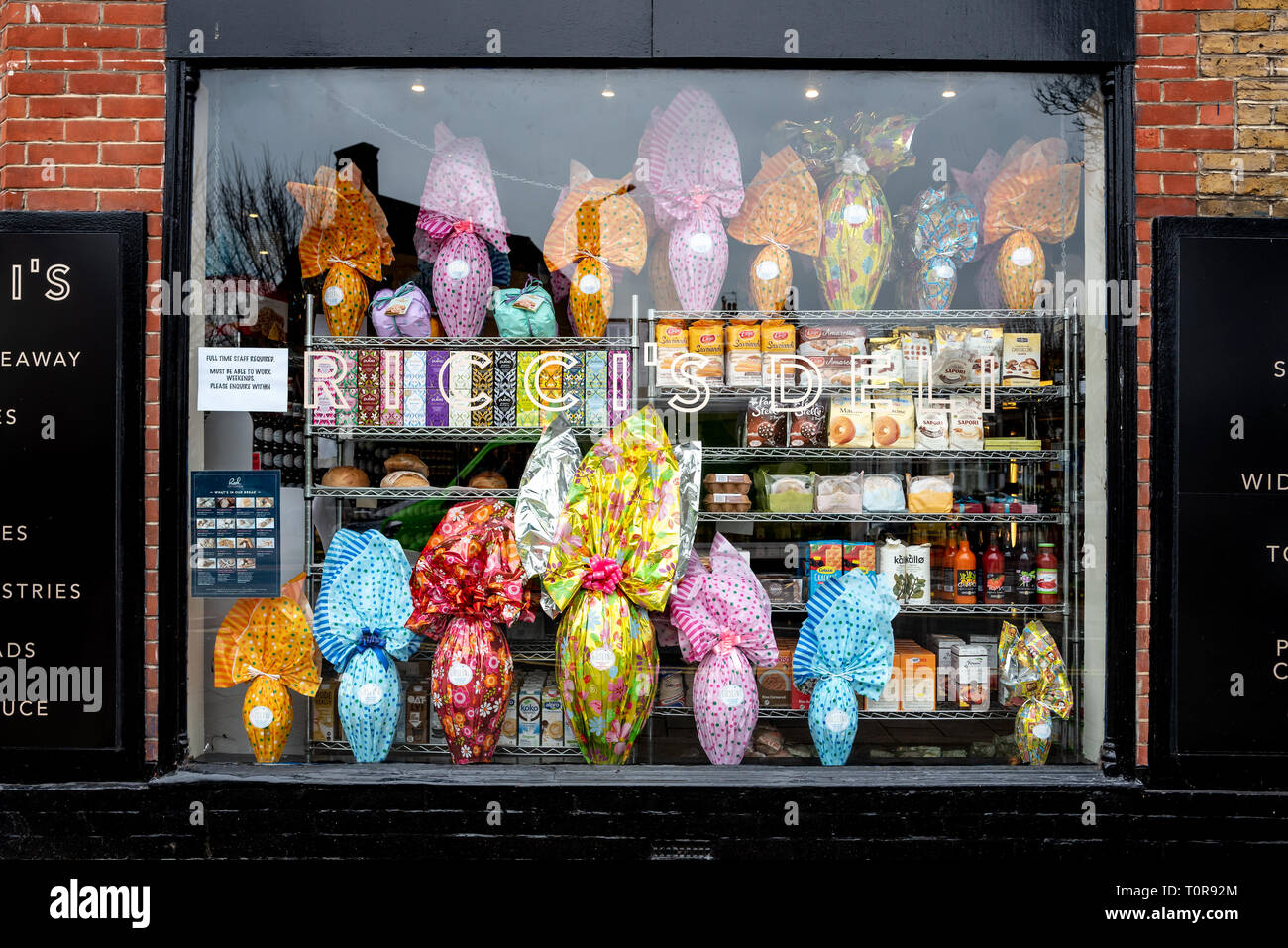 Easter egg window display in Brighton Stock Photo - Alamy