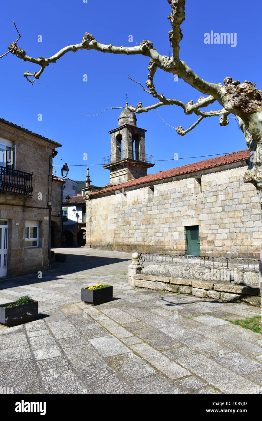 Santa Maria Magdalena medieval church, side view with baroque tower and ...