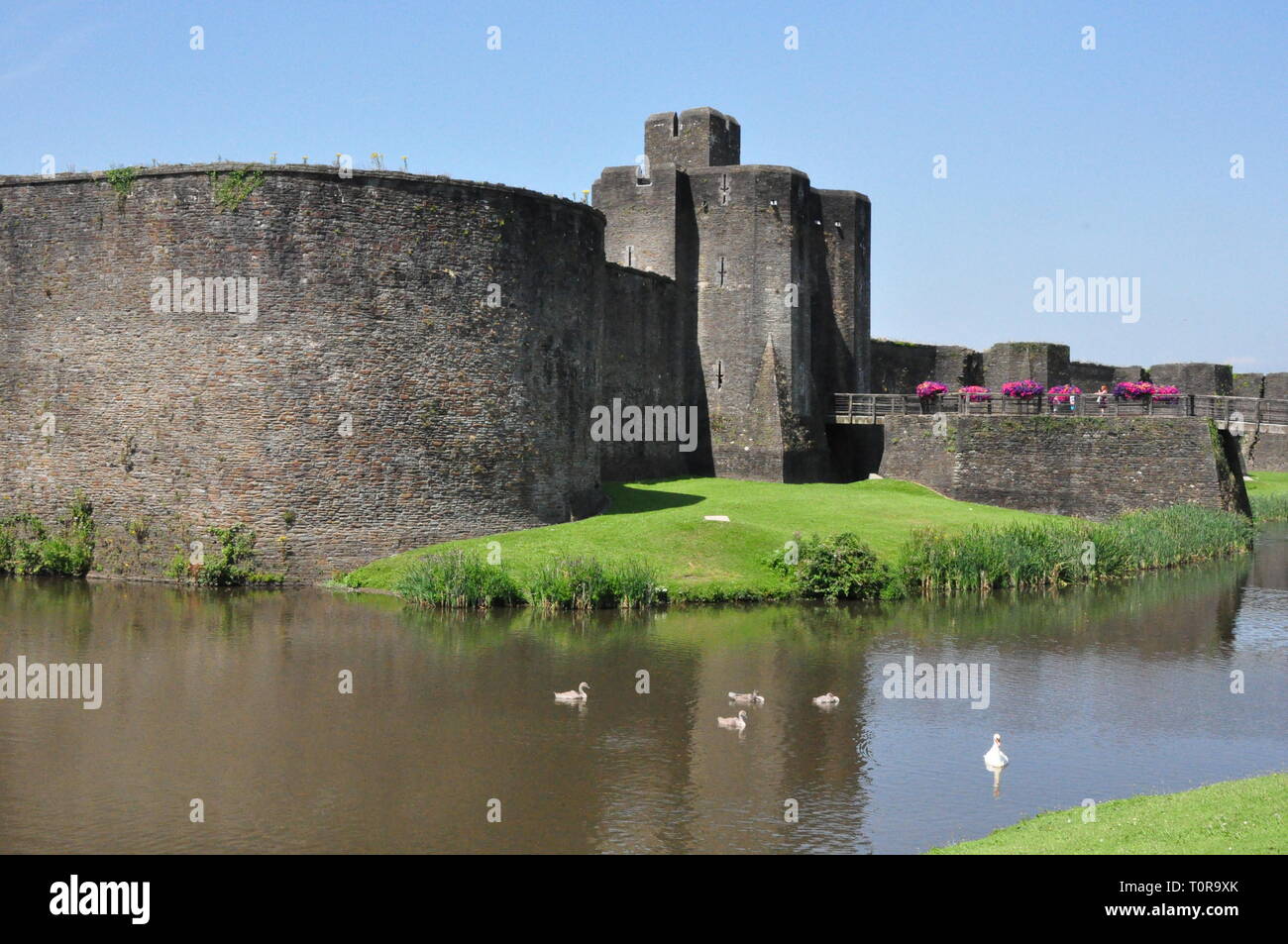 Caerphilly castle medieval castle moat hi-res stock photography and ...