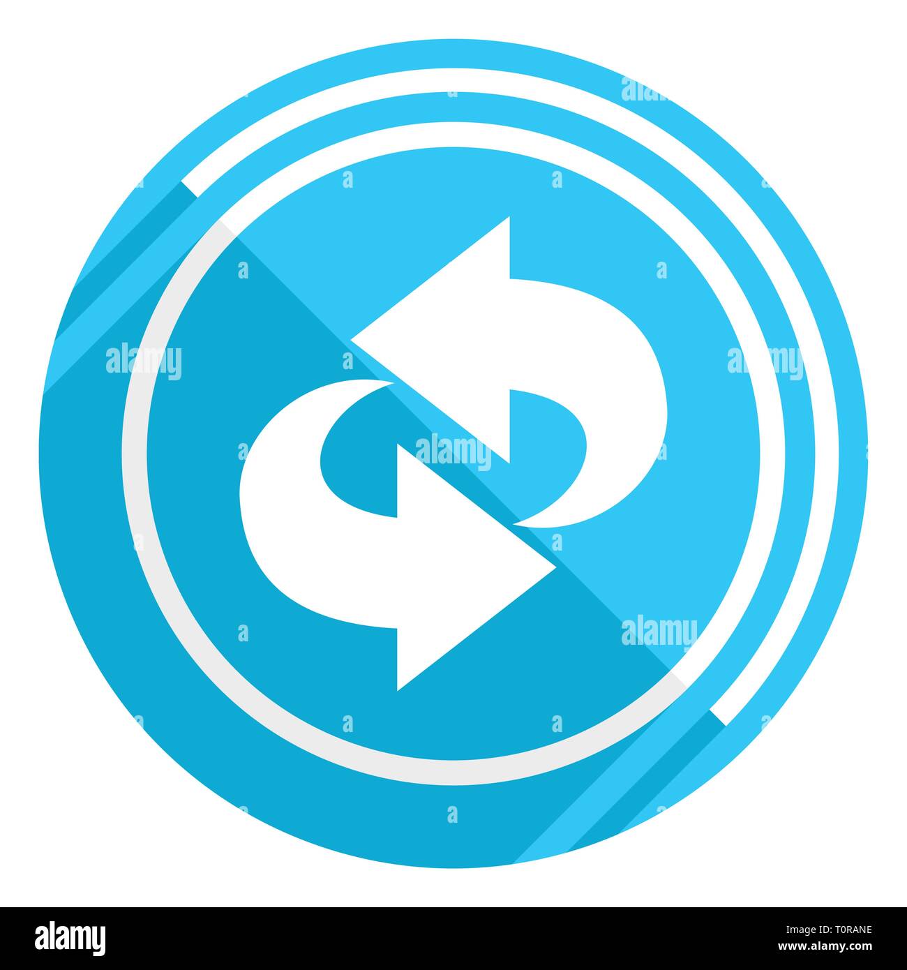 Rotation flat design blue web icon, easy to edit vector illustration ...