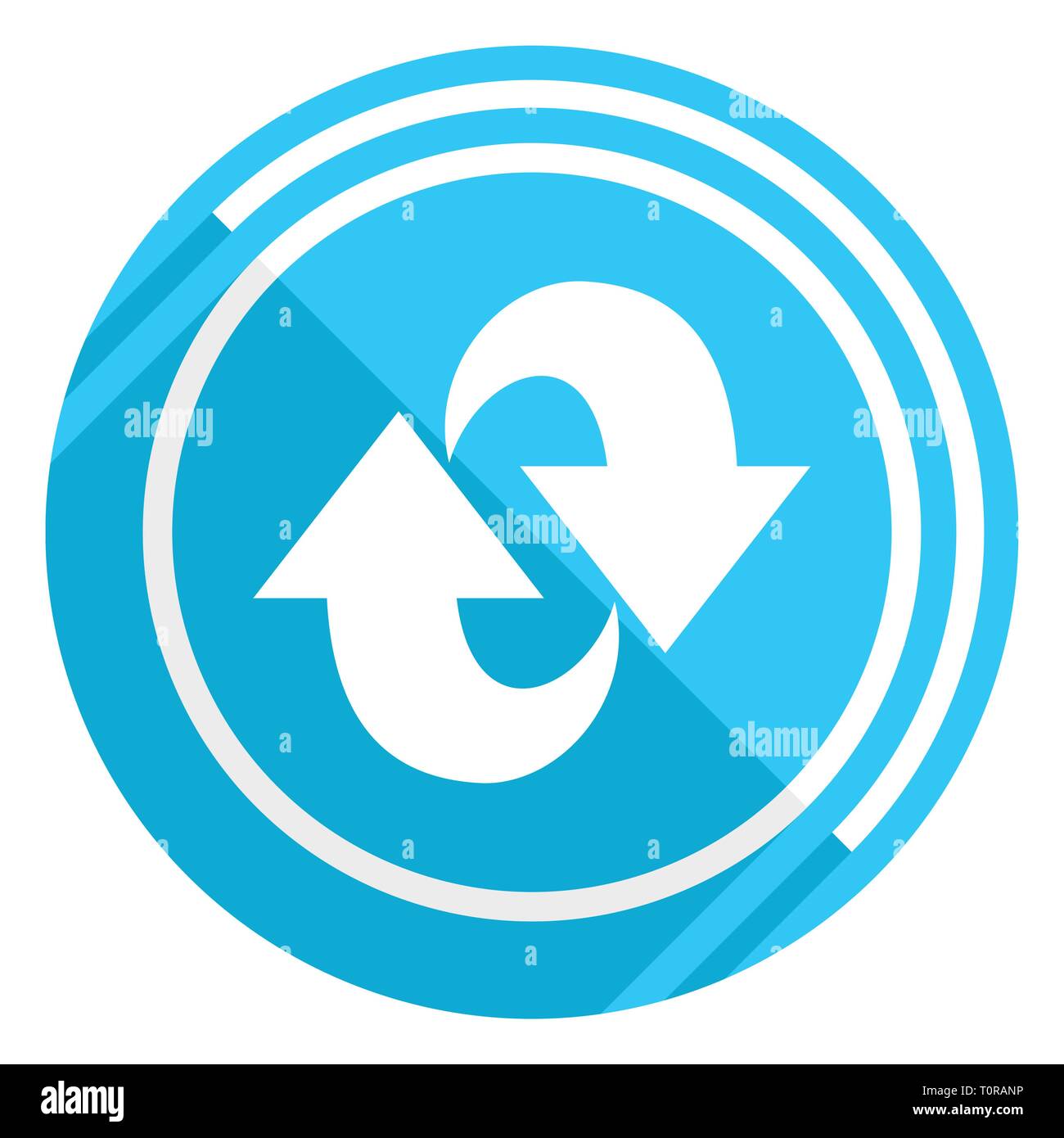 Rotation flat design blue web icon, easy to edit vector illustration ...