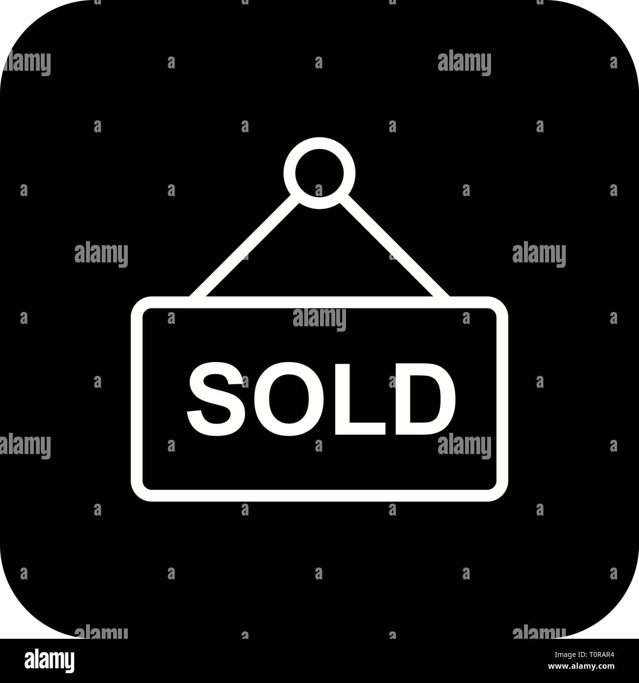 Illustration Sold Icon Stock Photo - Alamy
