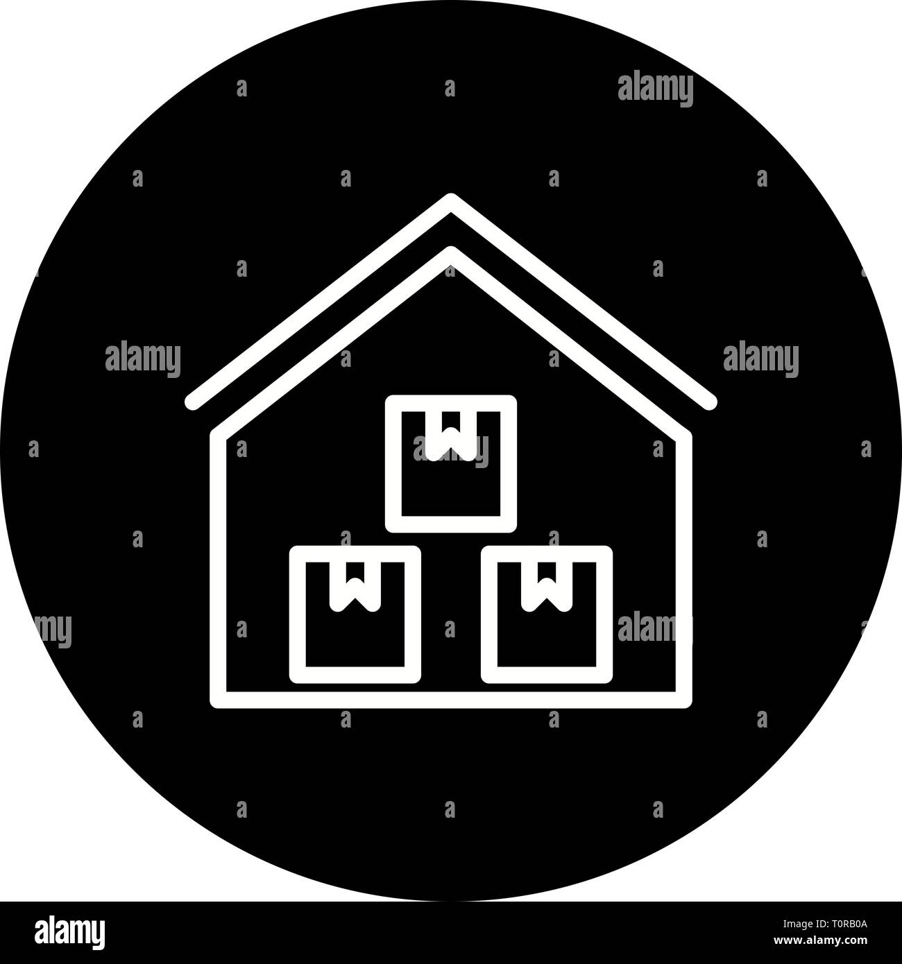 Storage warehouse icon line Black and White Stock Photos & Images - Alamy