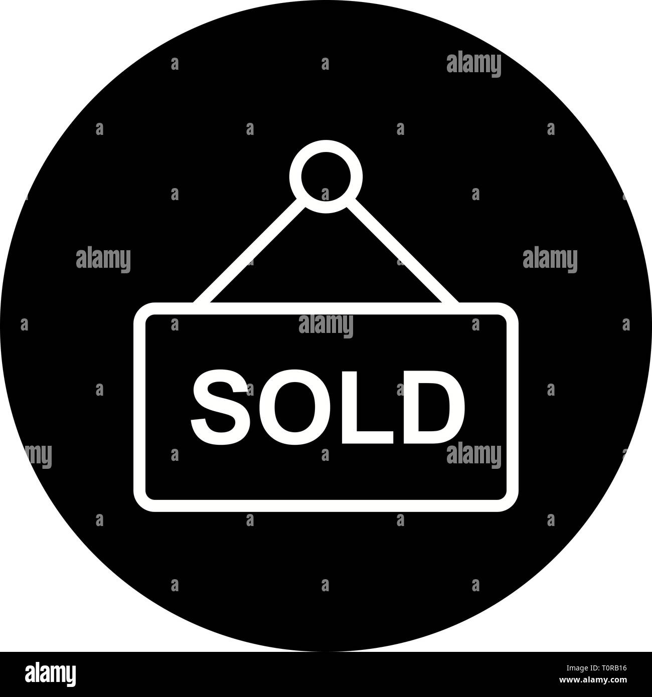 Illustration Sold Icon Stock Photo - Alamy
