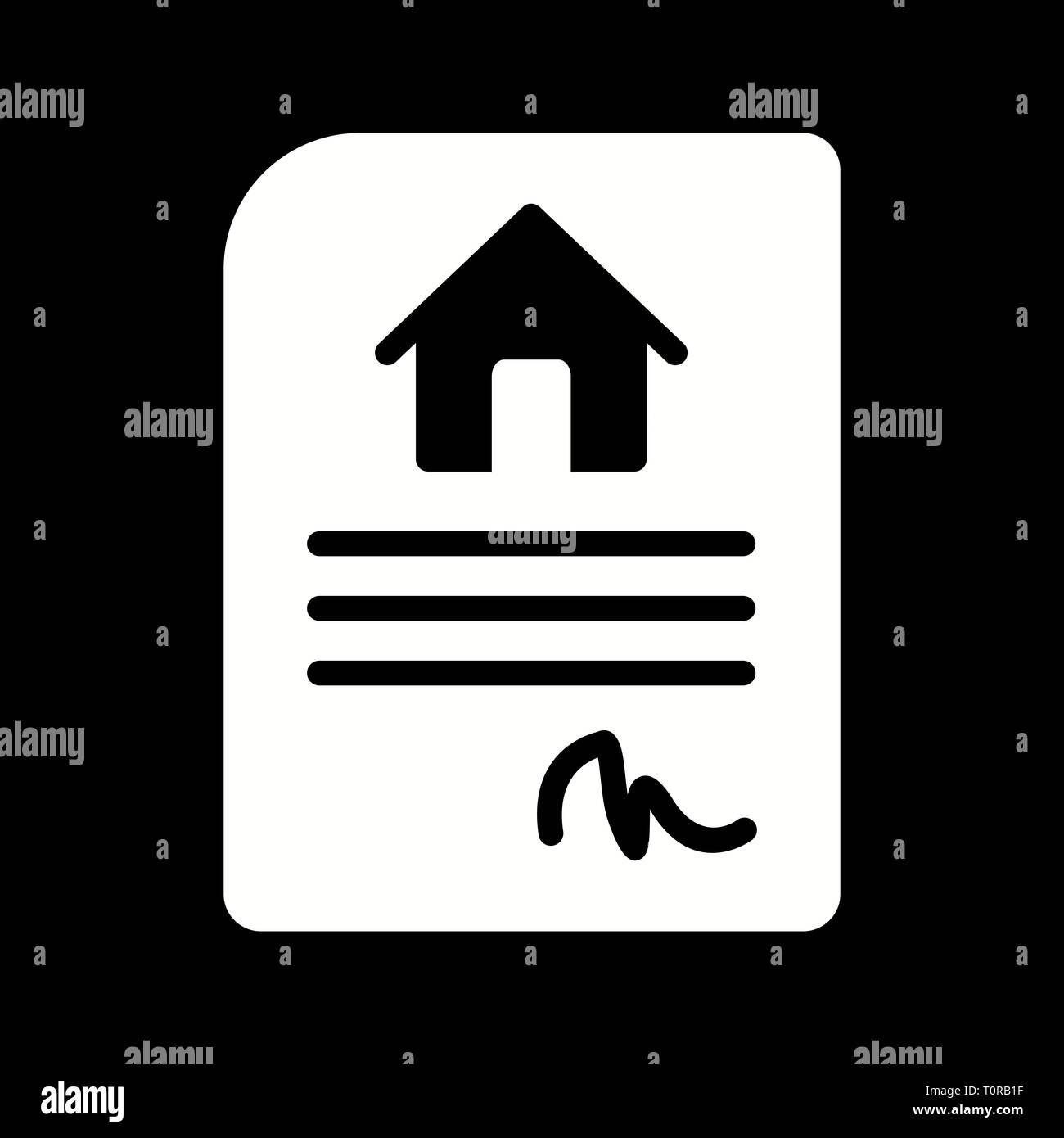 Illustration House Contract Icon Stock Photo - Alamy