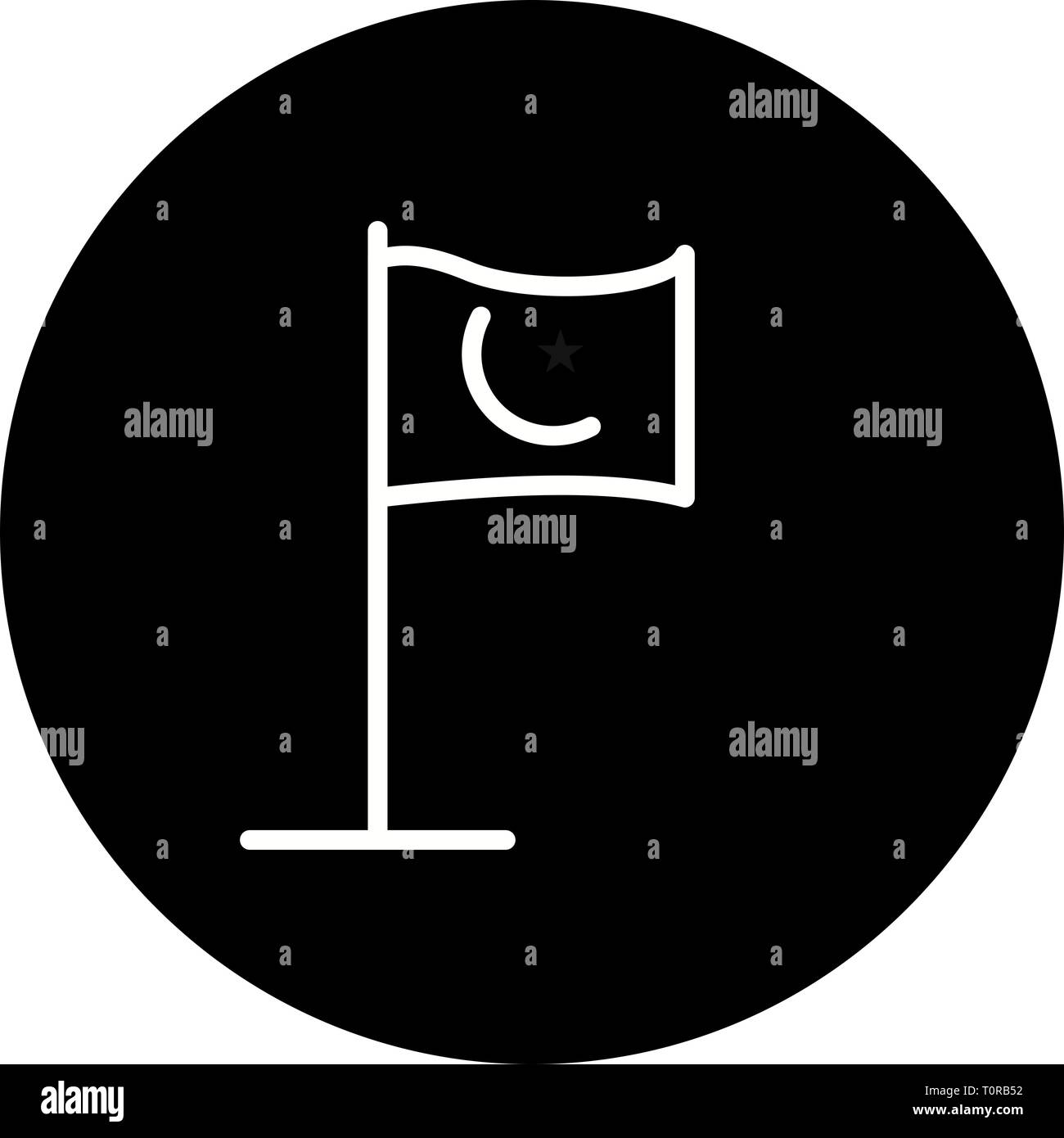 Illustration Islamic Flag Icon Stock Photo - Alamy