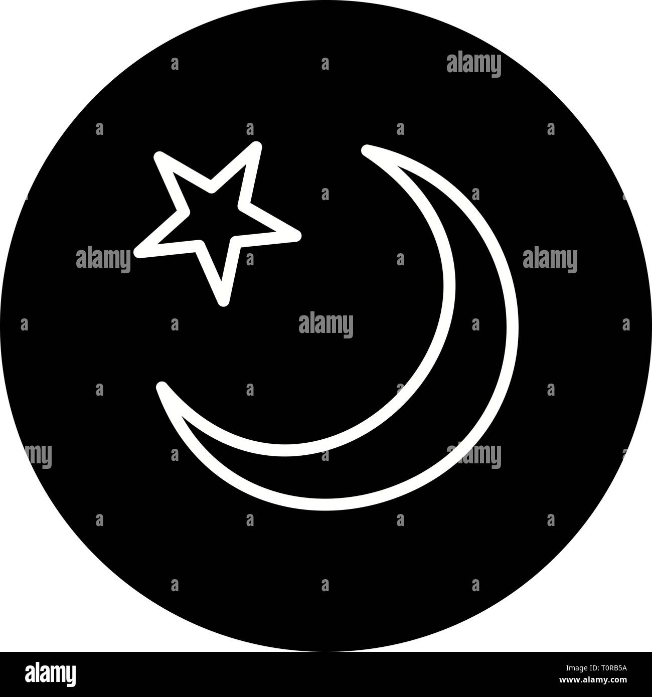 Illustration Crescent Moon Icon Stock Photo - Alamy