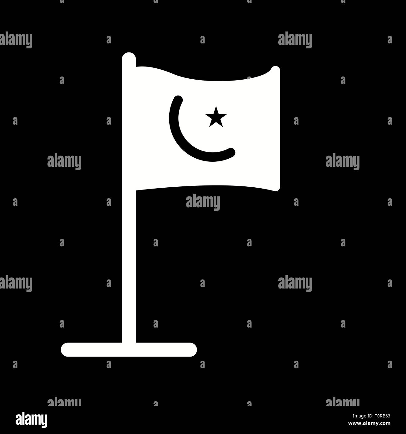 Illustration Islamic Flag Icon Stock Photo - Alamy