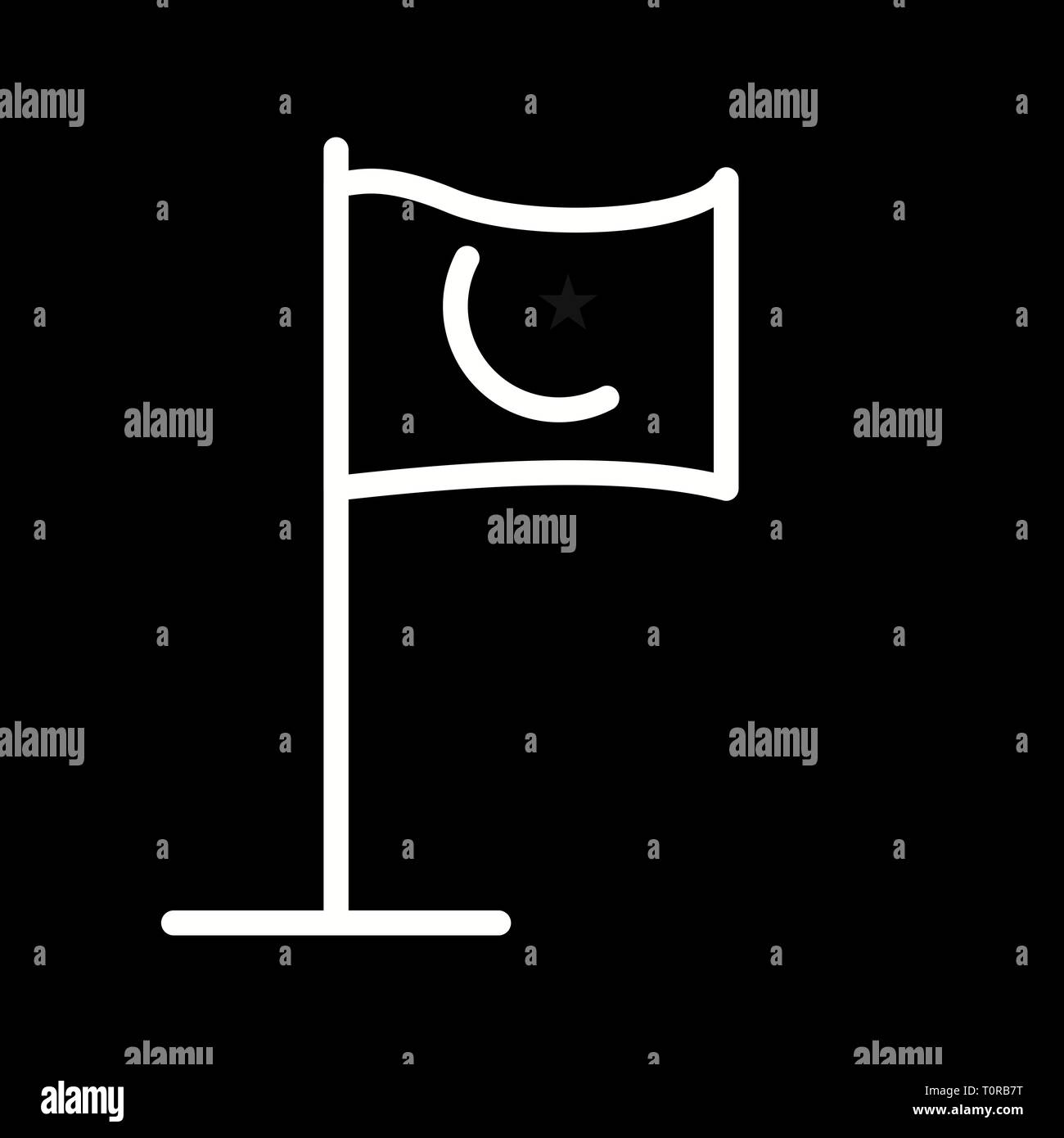 Illustration Islamic Flag Icon Stock Photo - Alamy