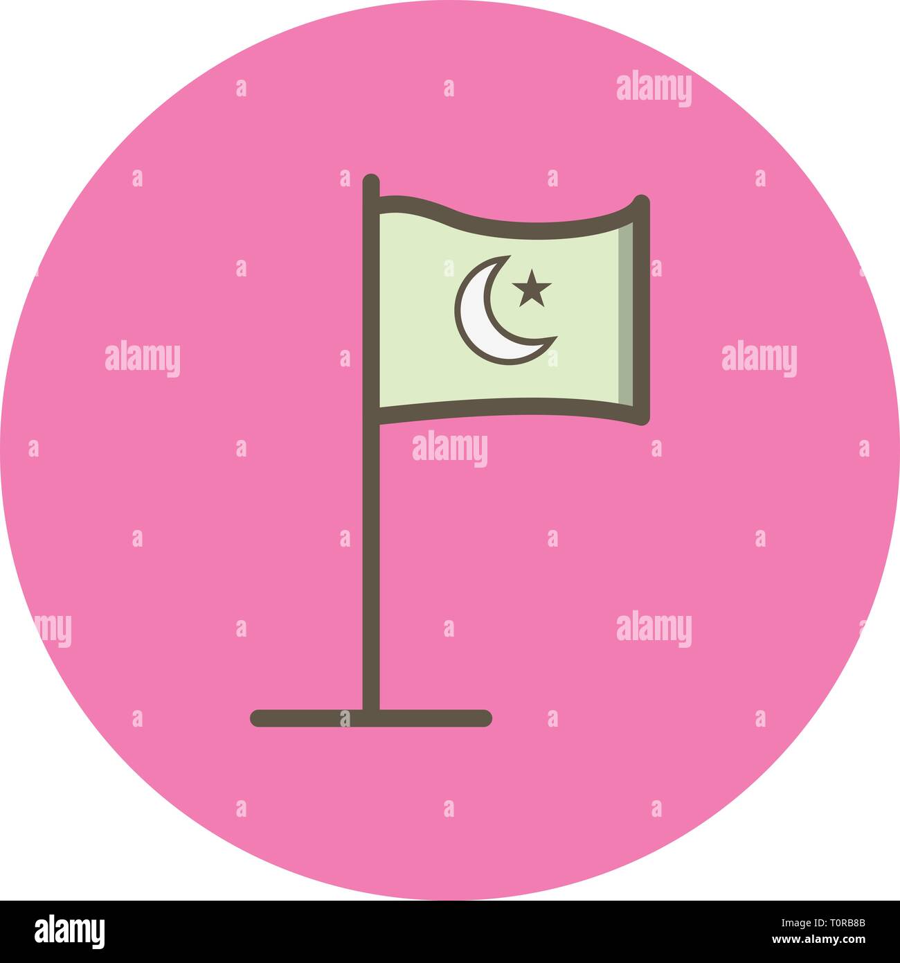Illustration Islamic Flag Icon Stock Photo - Alamy