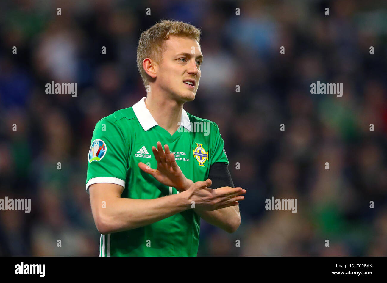 Northern Ireland's George Saville rues a missed chance during the UEFA ...