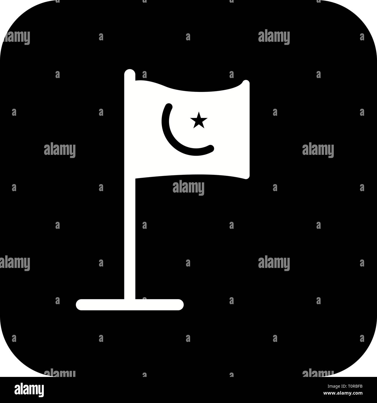 Illustration Islamic Flag Icon Stock Photo - Alamy