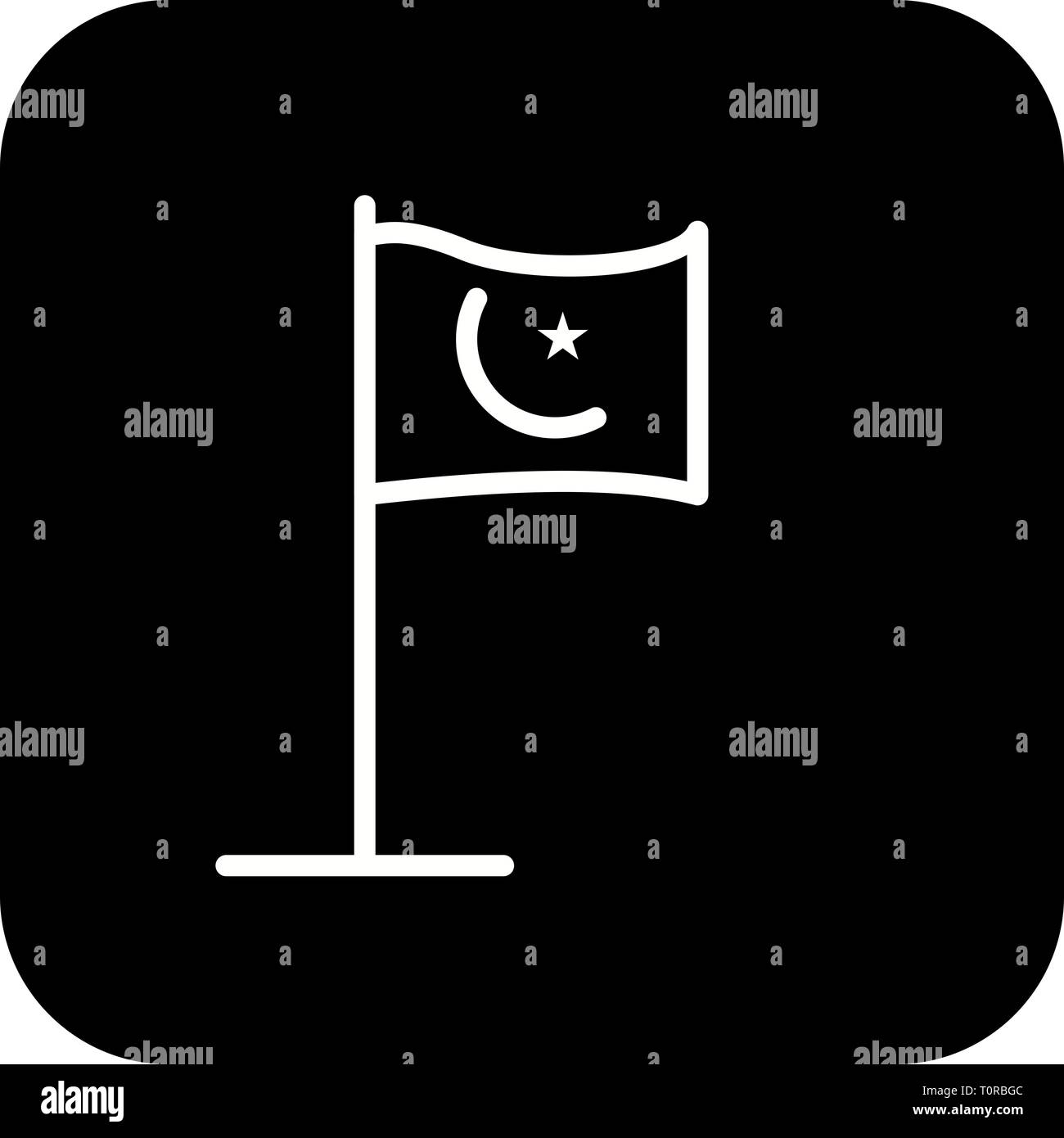 Illustration Islamic Flag Icon Stock Photo - Alamy