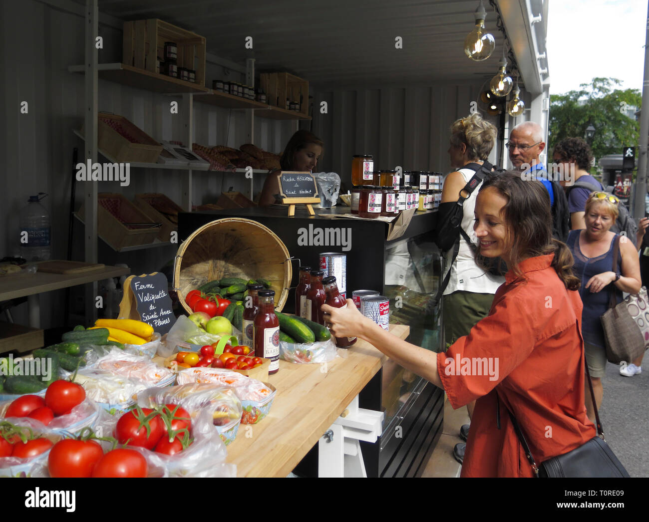 Little market stall, Montreal, Quebec, Canada, North-America Stock ...