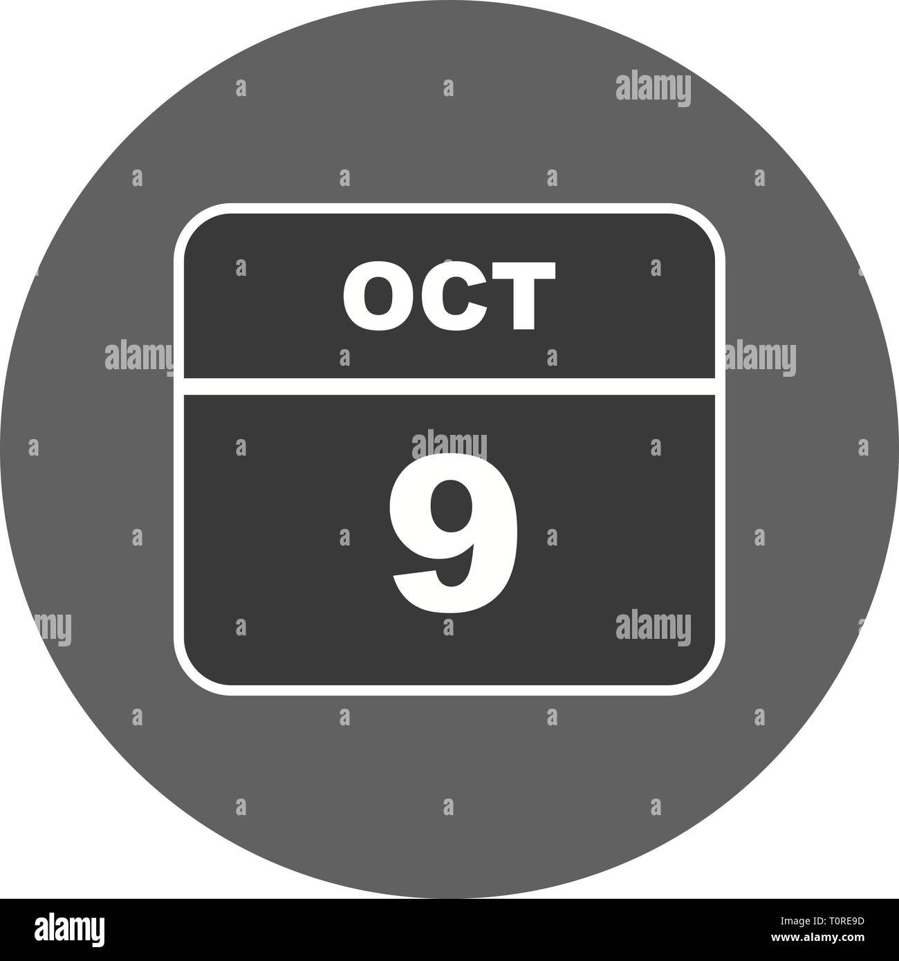 9 october icon Black and White Stock Photos & Images - Alamy