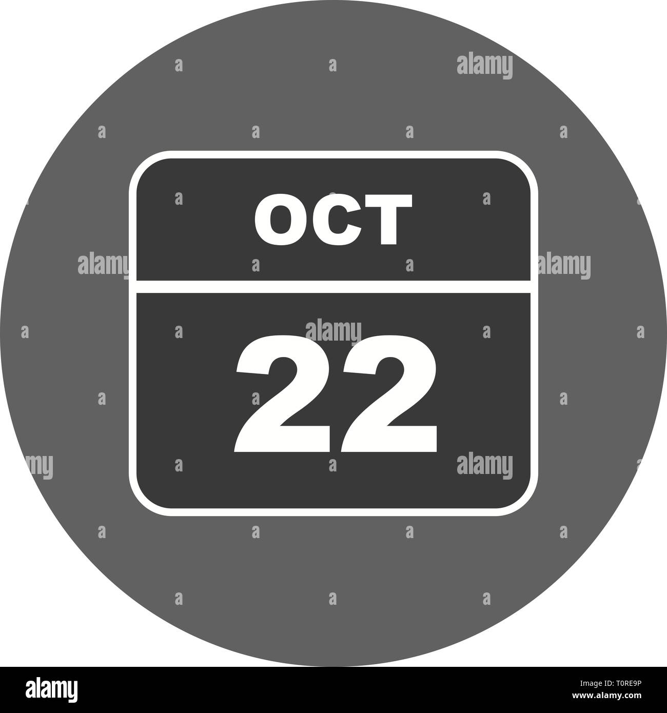 October 22nd Date on a Single Day Calendar Stock Photo - Alamy