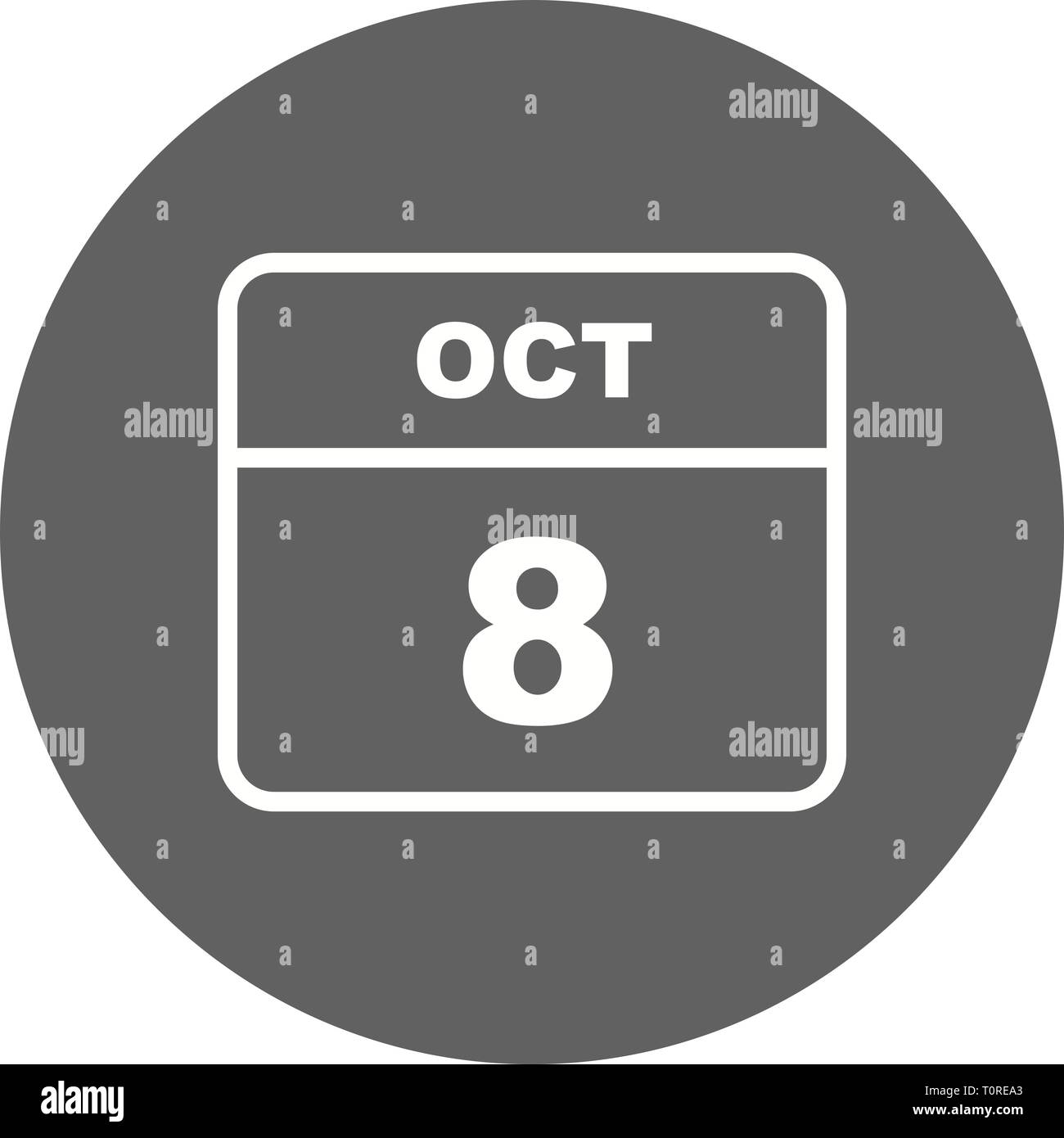 October 8th Date on a Single Day Calendar Stock Photo - Alamy
