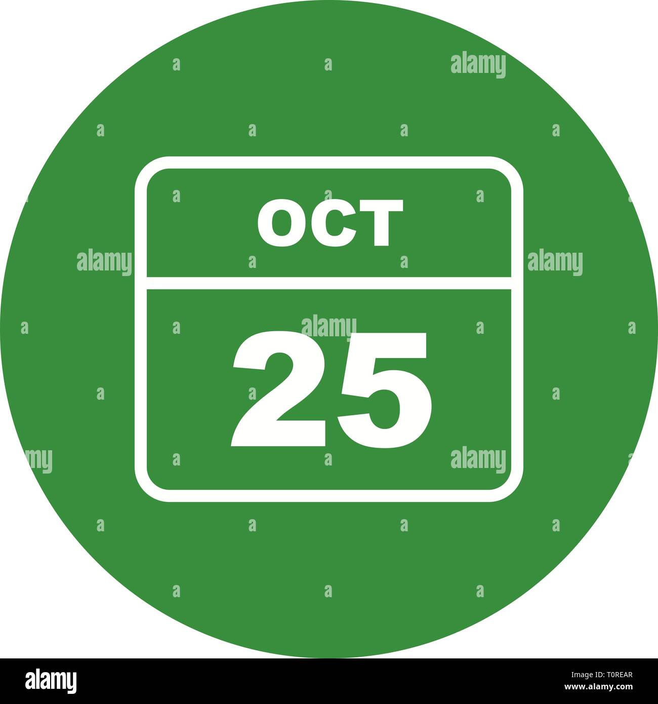 October 25th Date on a Single Day Calendar Stock Photo - Alamy