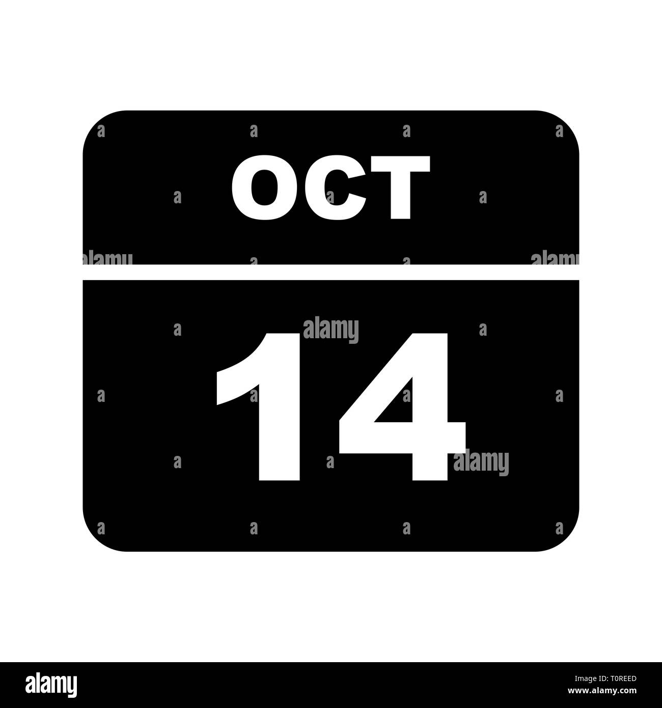 October 14th Date on a Single Day Calendar Stock Photo - Alamy