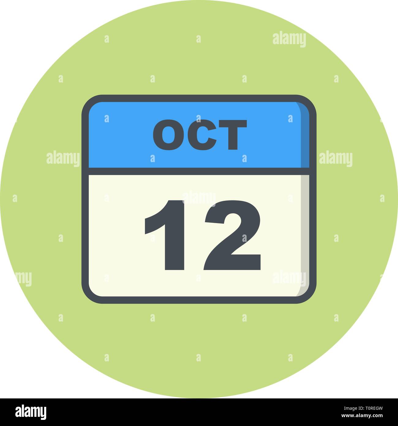 October 12th Date on a Single Day Calendar Stock Photo - Alamy