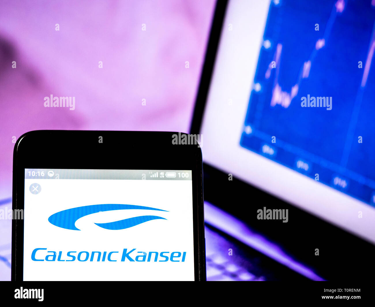 Calsonic Kansei Corporation logo seen displayed on smart phone Stock ...