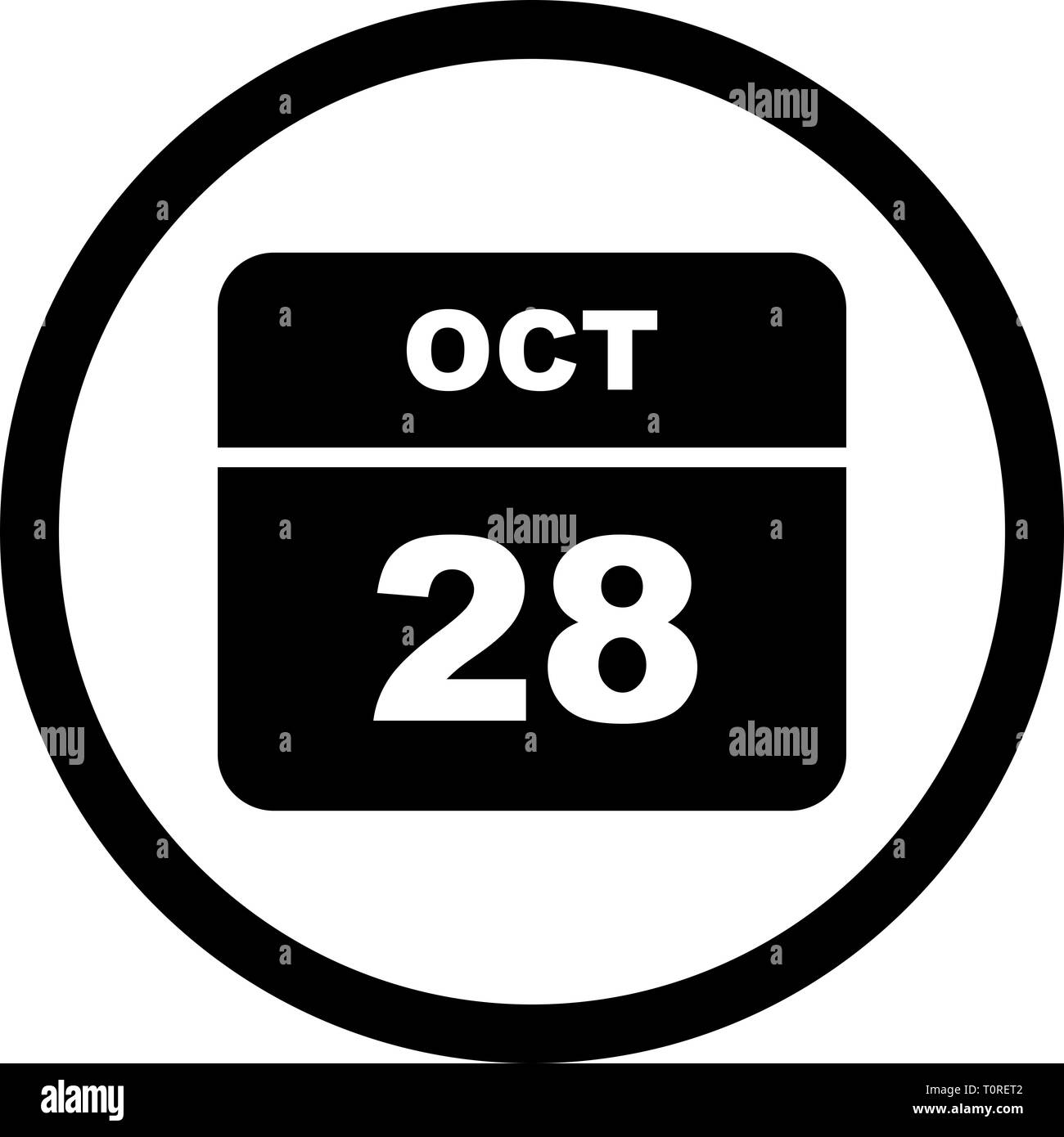 October 28th Date on a Single Day Calendar Stock Photo - Alamy