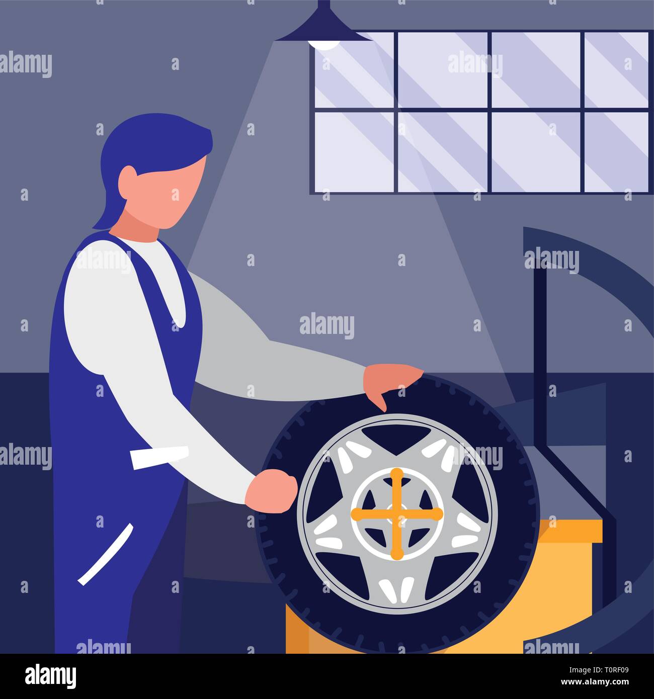 Cartoon illustration man workman pneumatic hi-res stock photography and ...