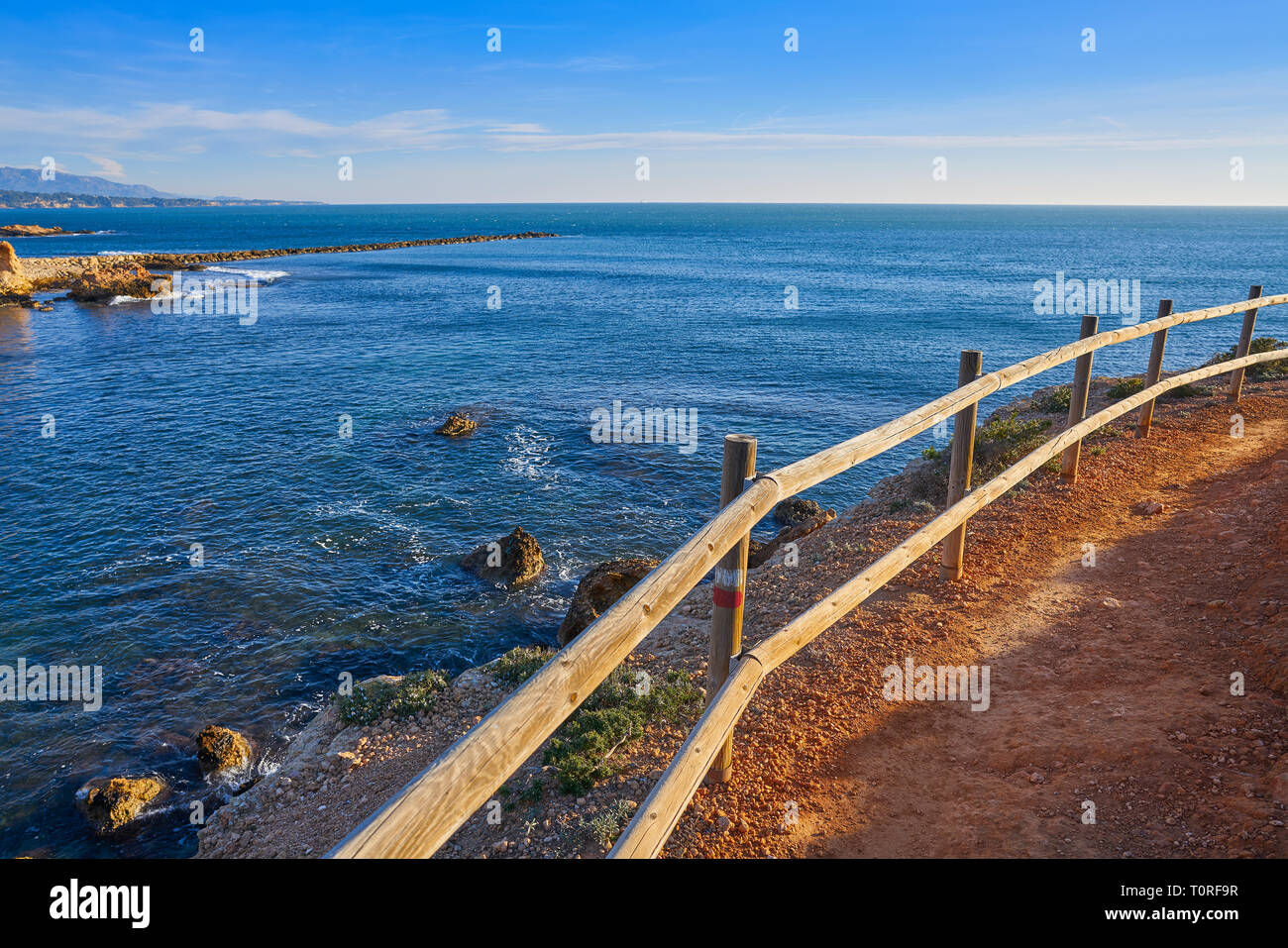 Cala La buena beach in El Perello beach of Tarragona at Costa dorada ...