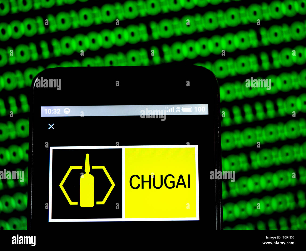 Chugai Pharmaceutical Co., Ltd. logo seen displayed on smart phone ...