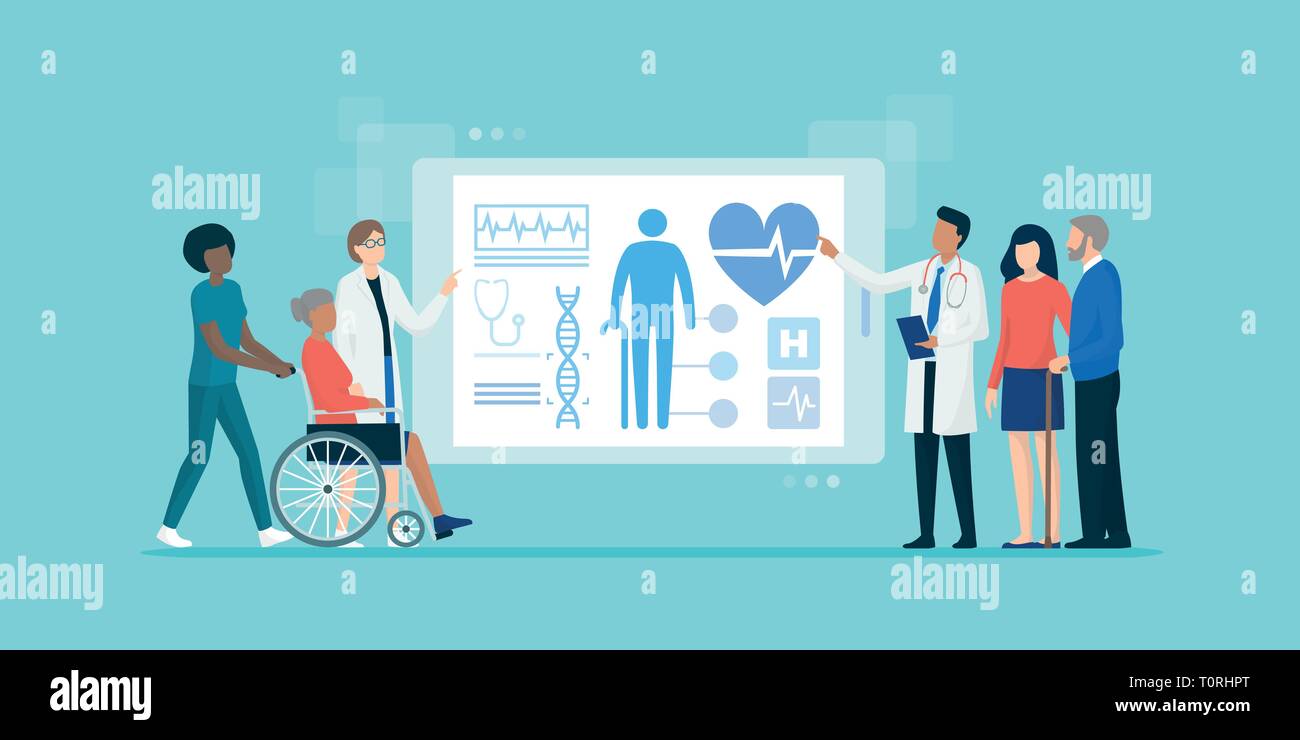 Home patient using tablet Stock Vector Images - Alamy