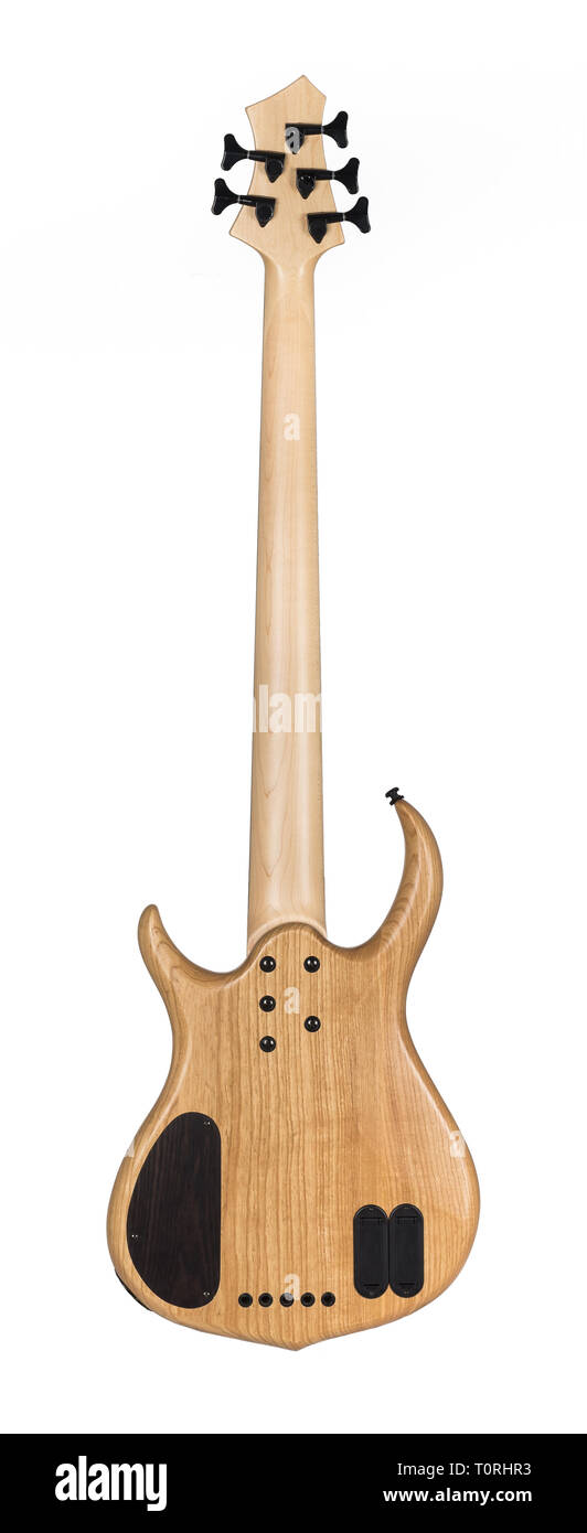 Electric Bass Guitar Back Side Isolated on White Background Stock Photo ...