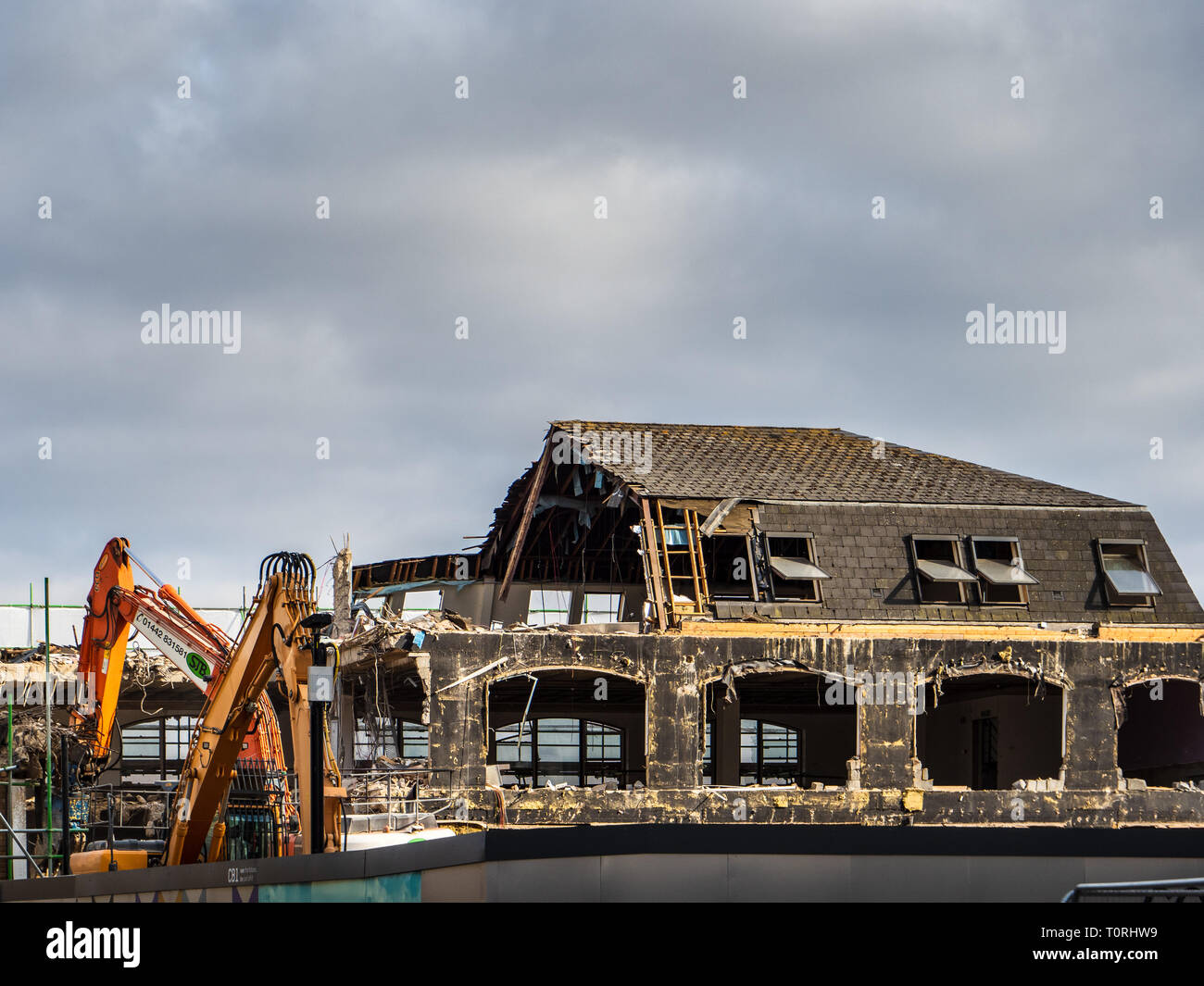 Demolition - old office building being demolished before redevelopment ...