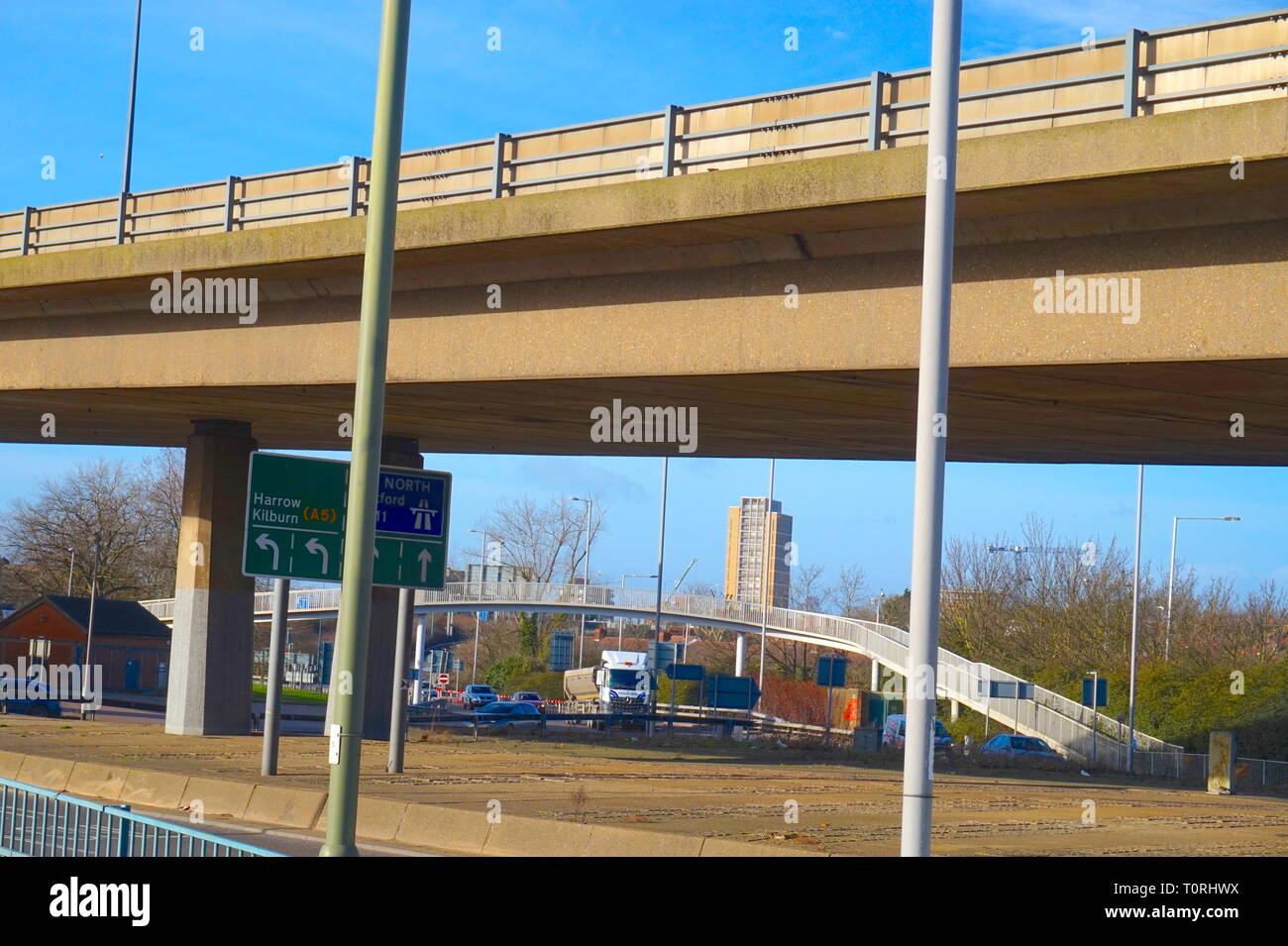 Fly-over bridge at Tilling Road, Brent Cross,London, United Kingdom ...