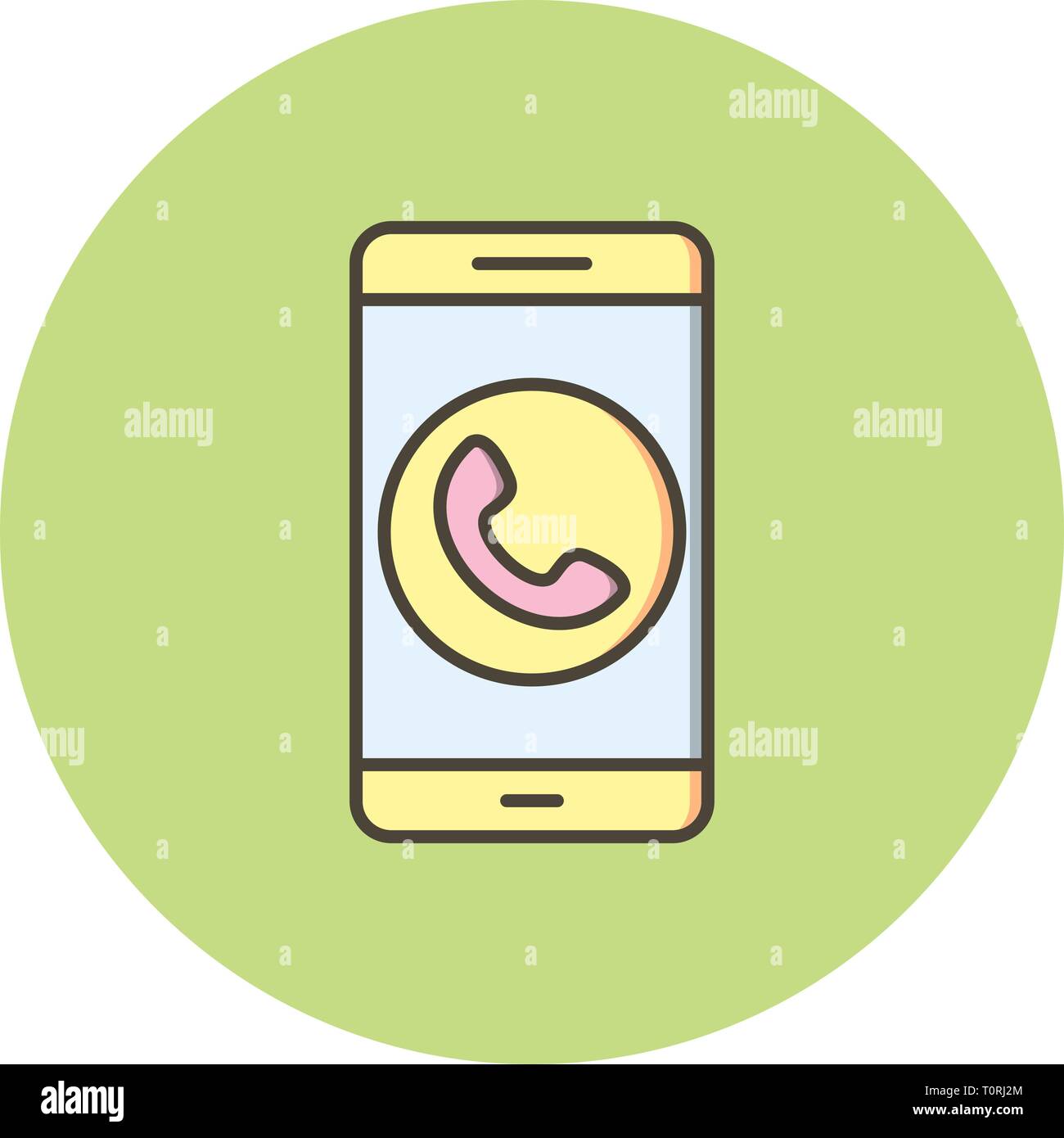 Illustration Call Mobile Application Icon Stock Photo - Alamy
