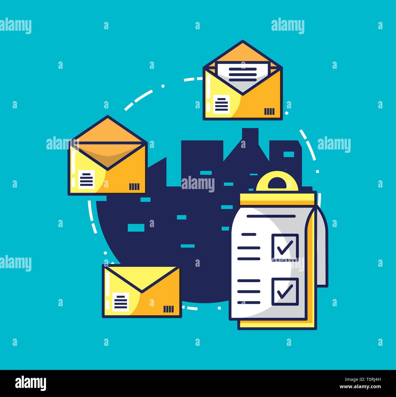 delivery service order and icons vector illustration design Stock ...