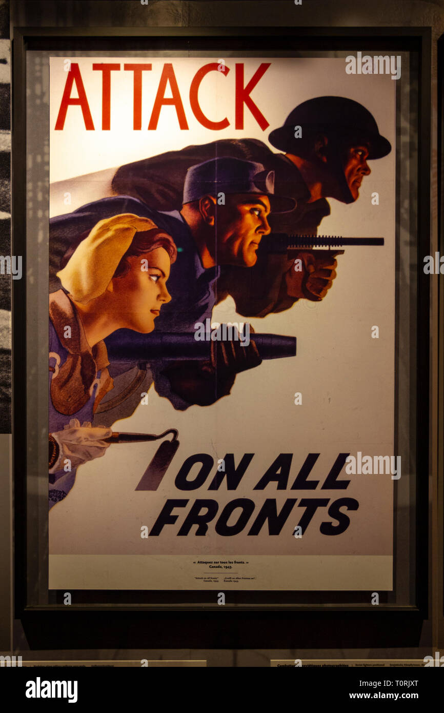 A Canadian World War Two propaganda poster "Attack On All Fronts ...