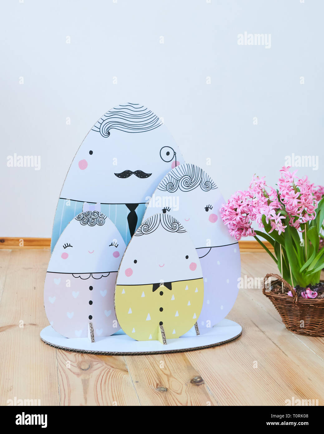 Cardboard Colorful Easter eggs background. Eco decorations Stock Photo ...