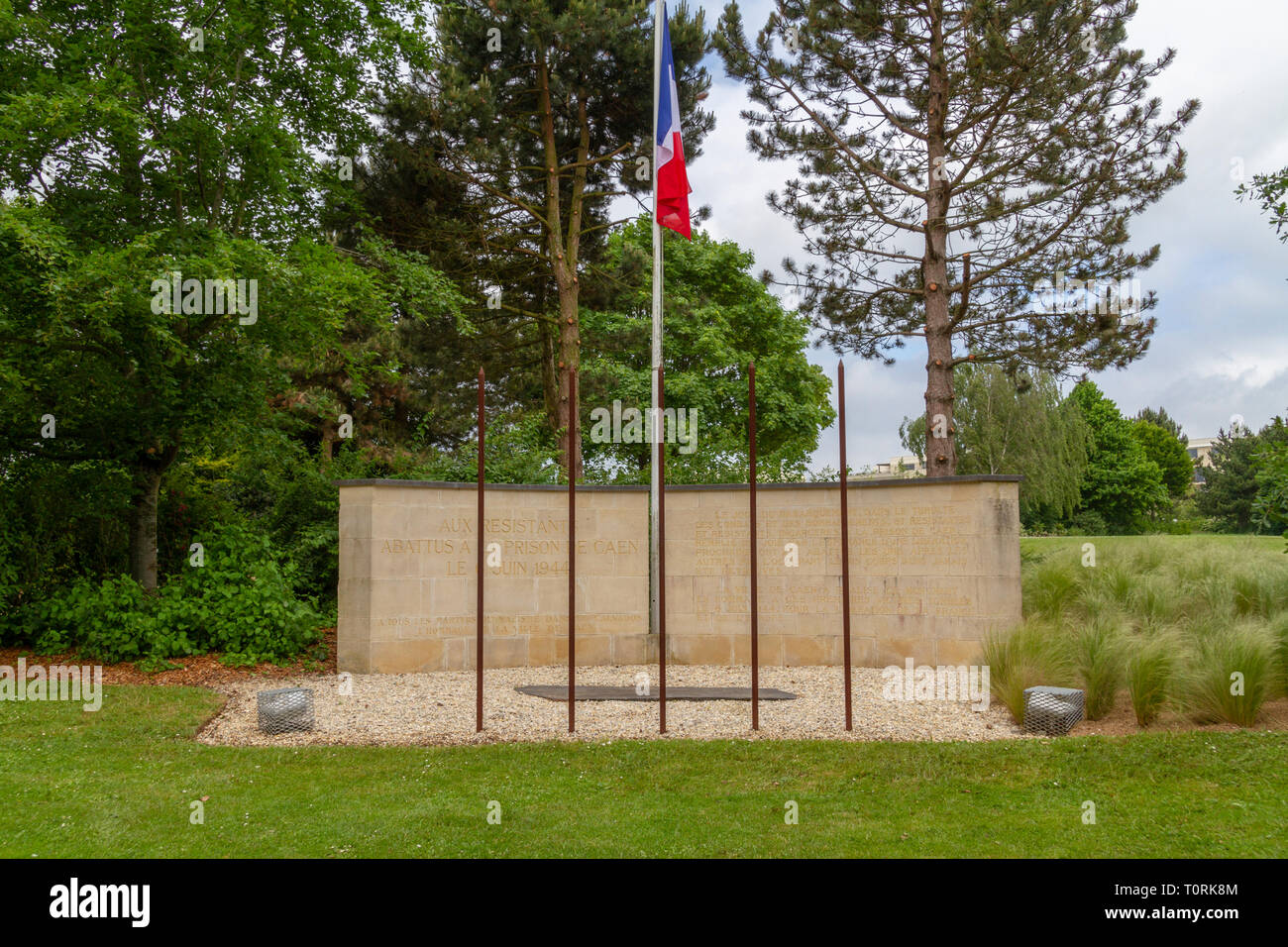 The French Resistance Memorial (Caen Prison) in Souvenir Gardens in the ...