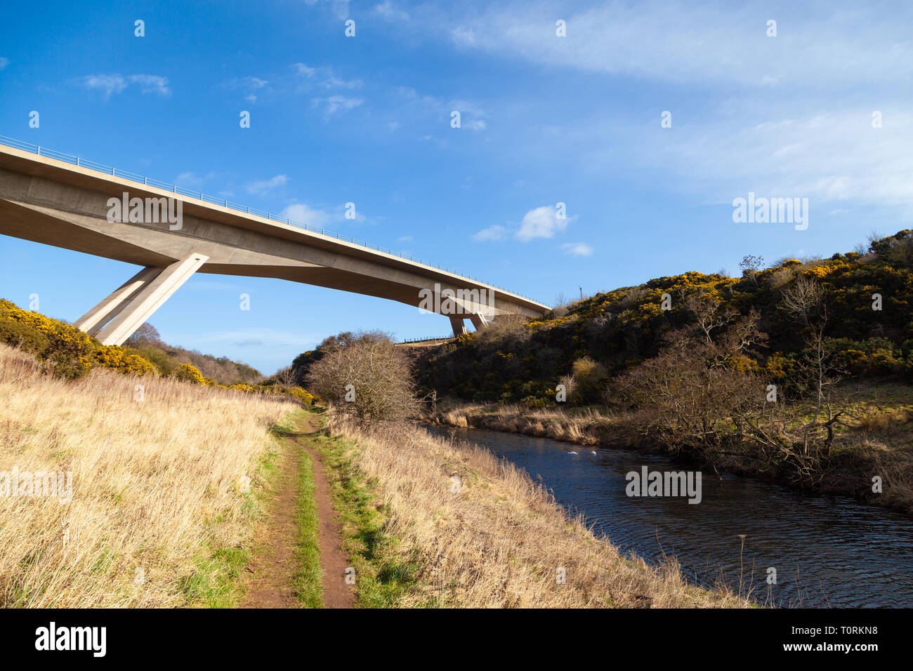 The A1 crossing the River Tyne near East Linton East Lothian Scotland ...